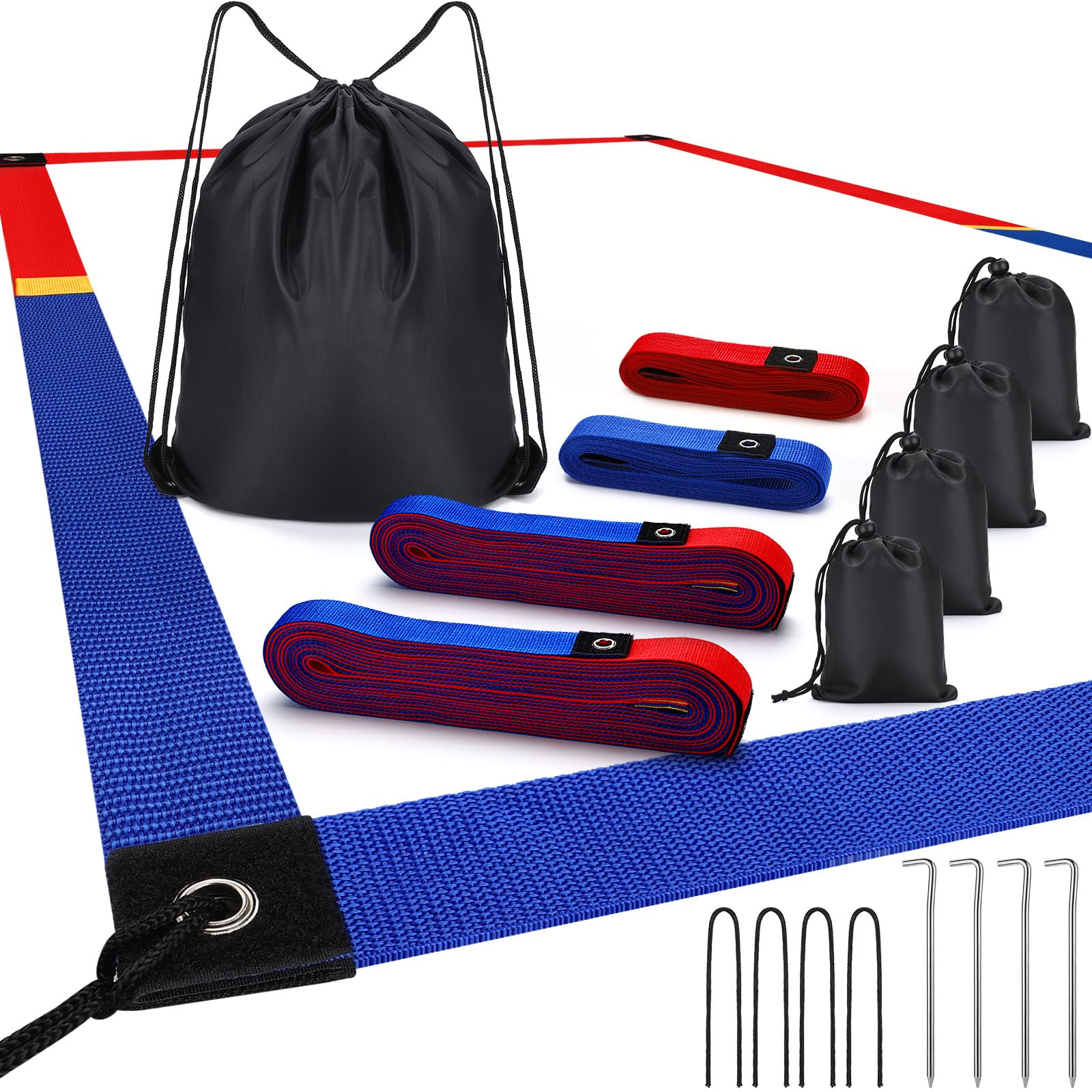 TOBWOLF 26.3' x 52.6' Beach Volleyball Lines, Volleyball Court Lines ...