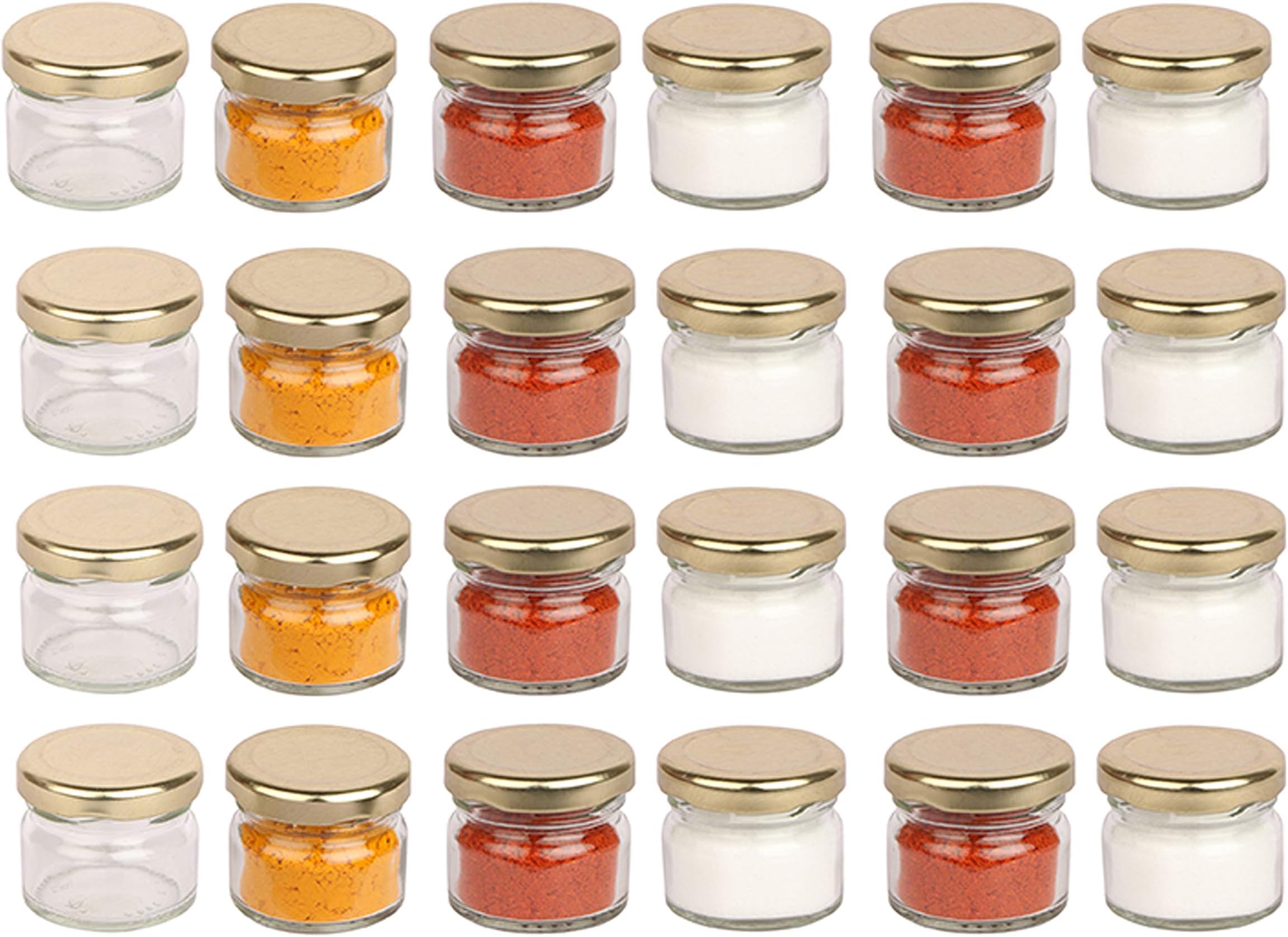Pure Source India Round Mini Glass Jar Containers, Food Grade and BPA ...