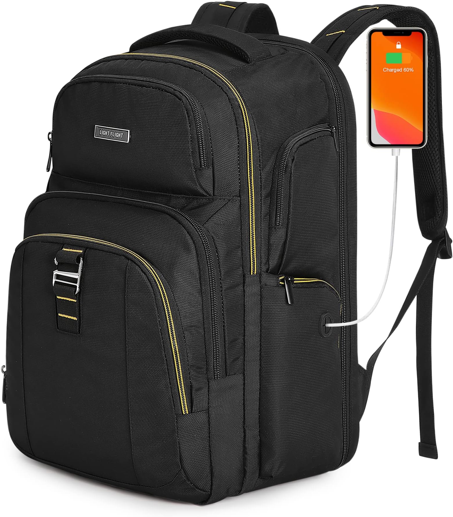 Amazon.com: LIGHT FLIGHT Travel Laptop Backpack Men, Water Resistant ...