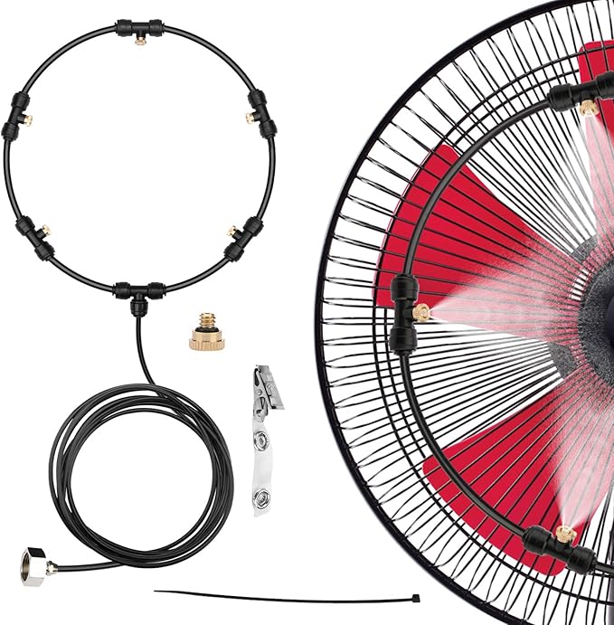 Amazon.com: HONYOU Fan Misting Cooling Kit for DIY Outdoor Mist Fan 19. ...