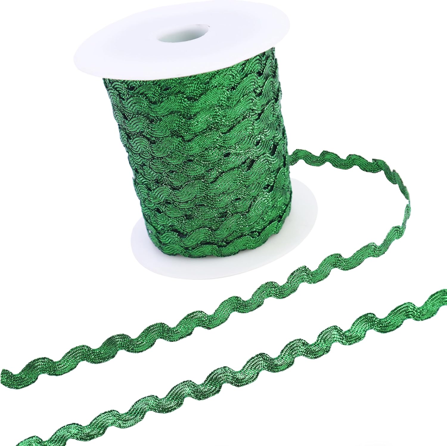 Amazon.com: 40 Yards Rick Rack Wave Bending Fringe Trim Christmas Green ...