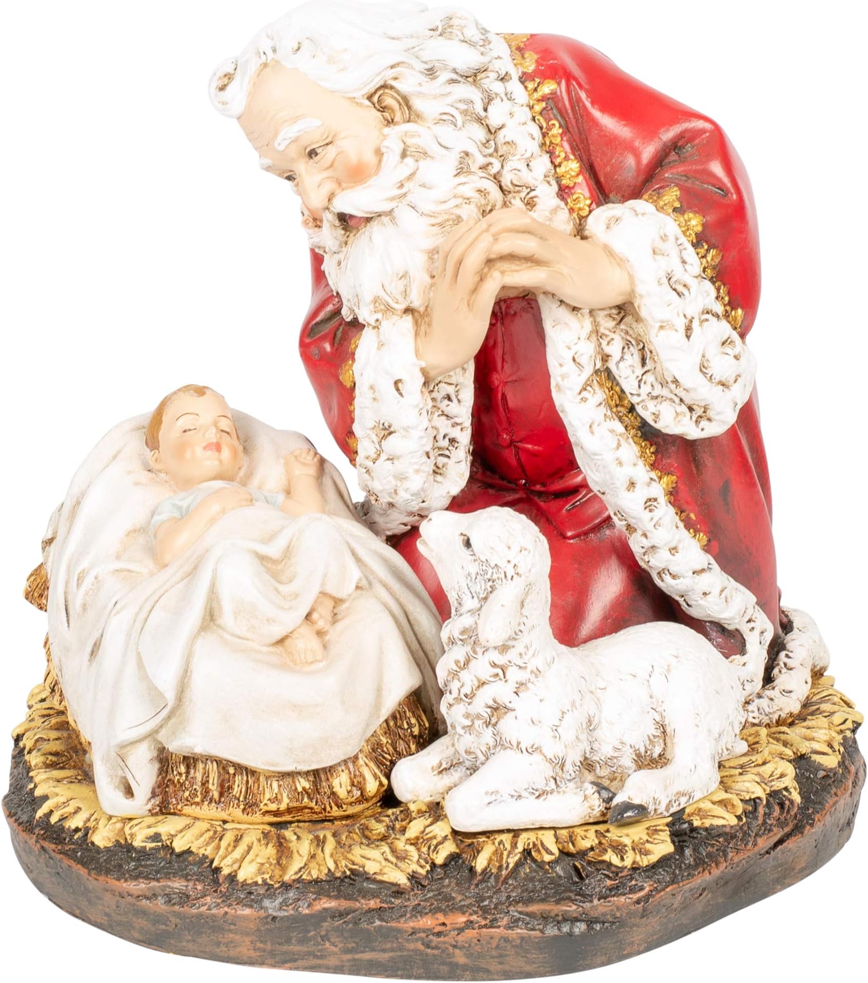 Amazon.com: 6 Inch Kneeling Santa Nativity Figurine - Resin Praying ...