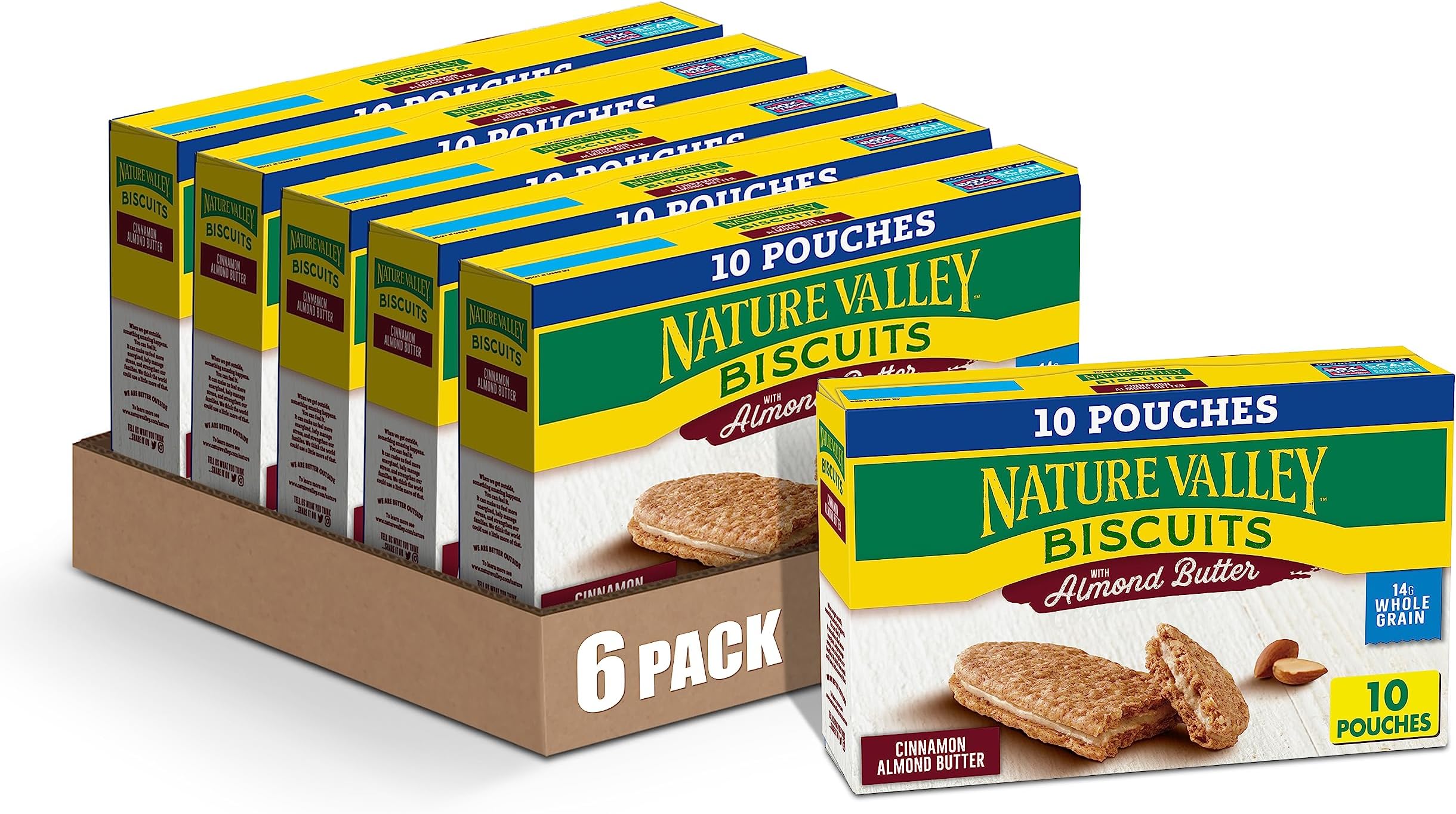 Amazon.com: Nature Valley Biscuits with Almond Butter, 30 CT, Cinnamon ...