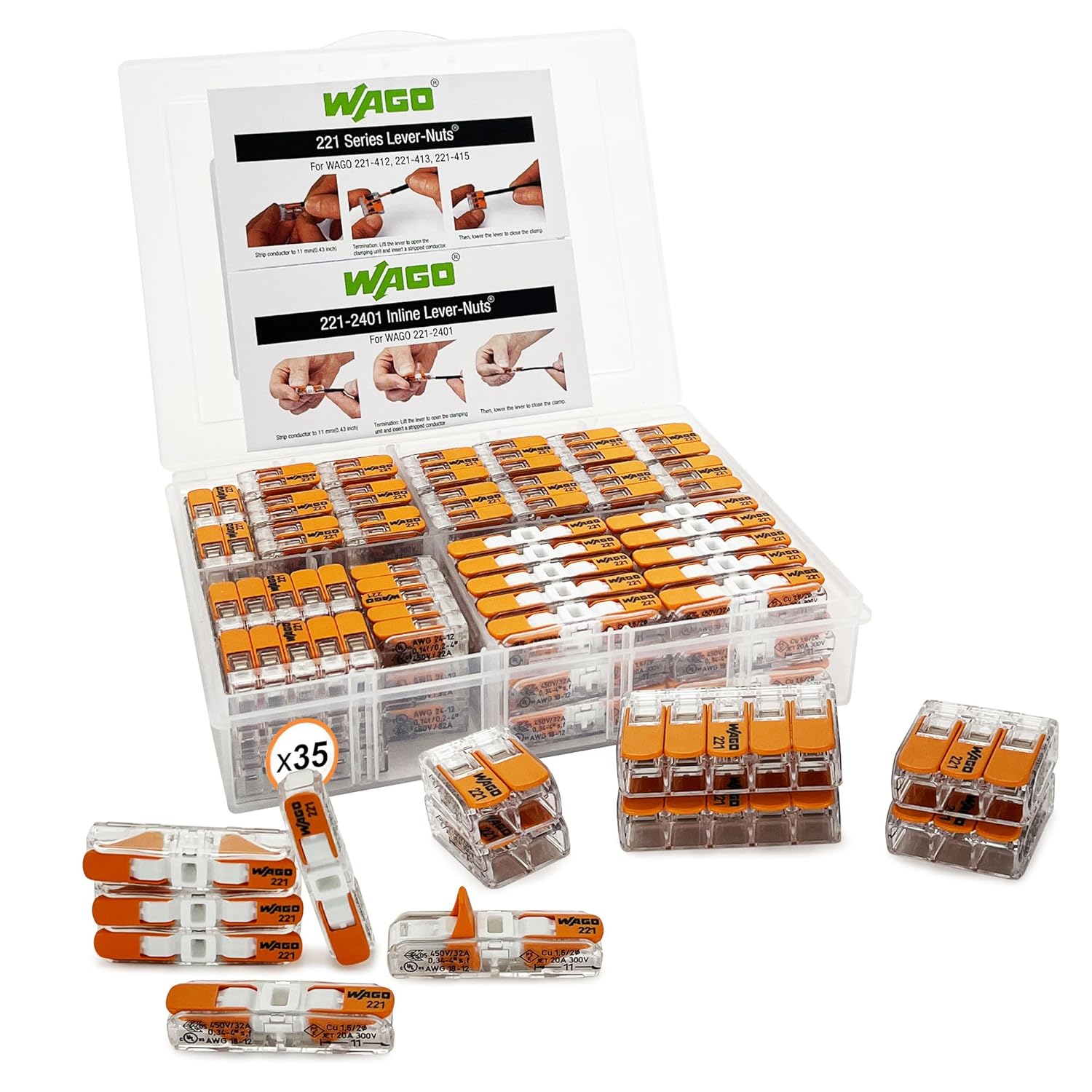 WAGO 221 Series Lever Nuts | Compact Splicing Wire Connectors ...