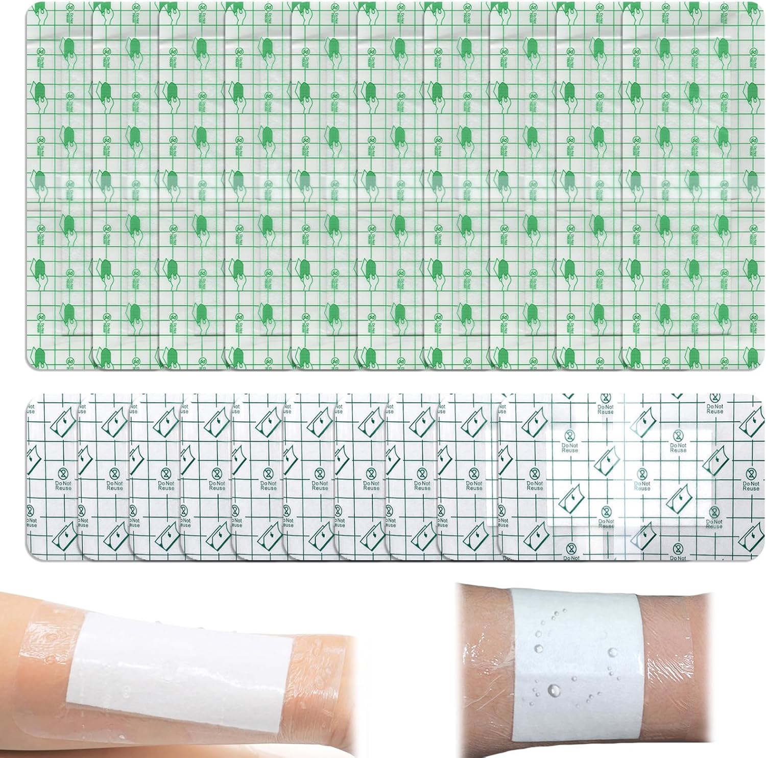 20PCS Waterproof Dressings for Wounds, Waterproof Bandage for Swimming ...