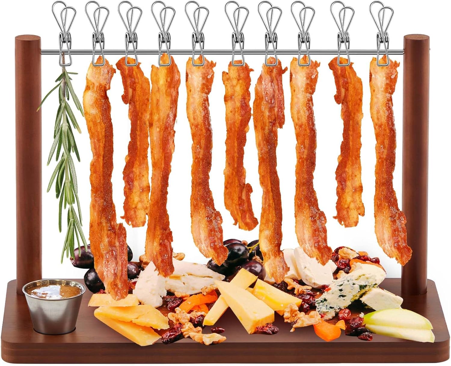 Amazon.com | Wonderjune 16 Inch Bacon Display Rack Bacon Tray Wooden ...