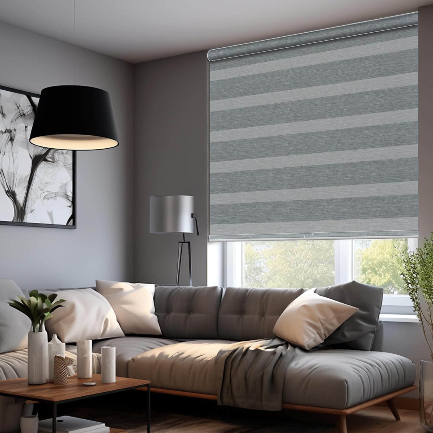 Amazon.com: HOTSOON Customsize Cordless Zebra Blinds for Window,Light ...