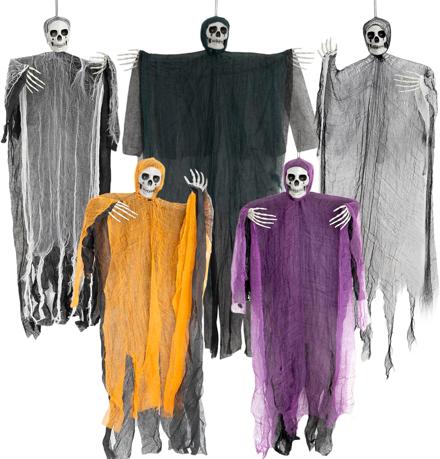Amazon.com : 5 Pack Halloween Decorations Outdoor Hanging Ghosts ...