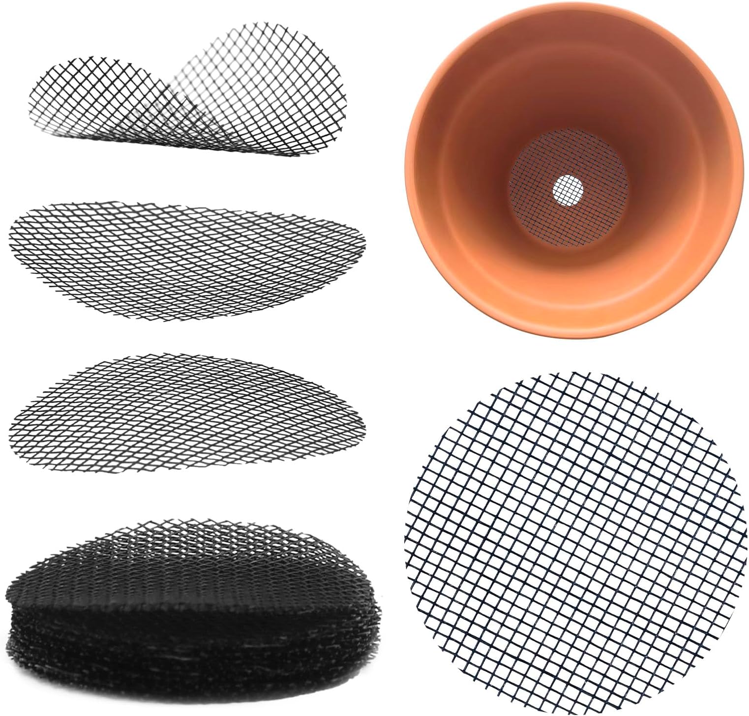 Amazon.com: UtySty 60 Pack Plant Pot Hole Pads Fiber Fabric Instead of ...