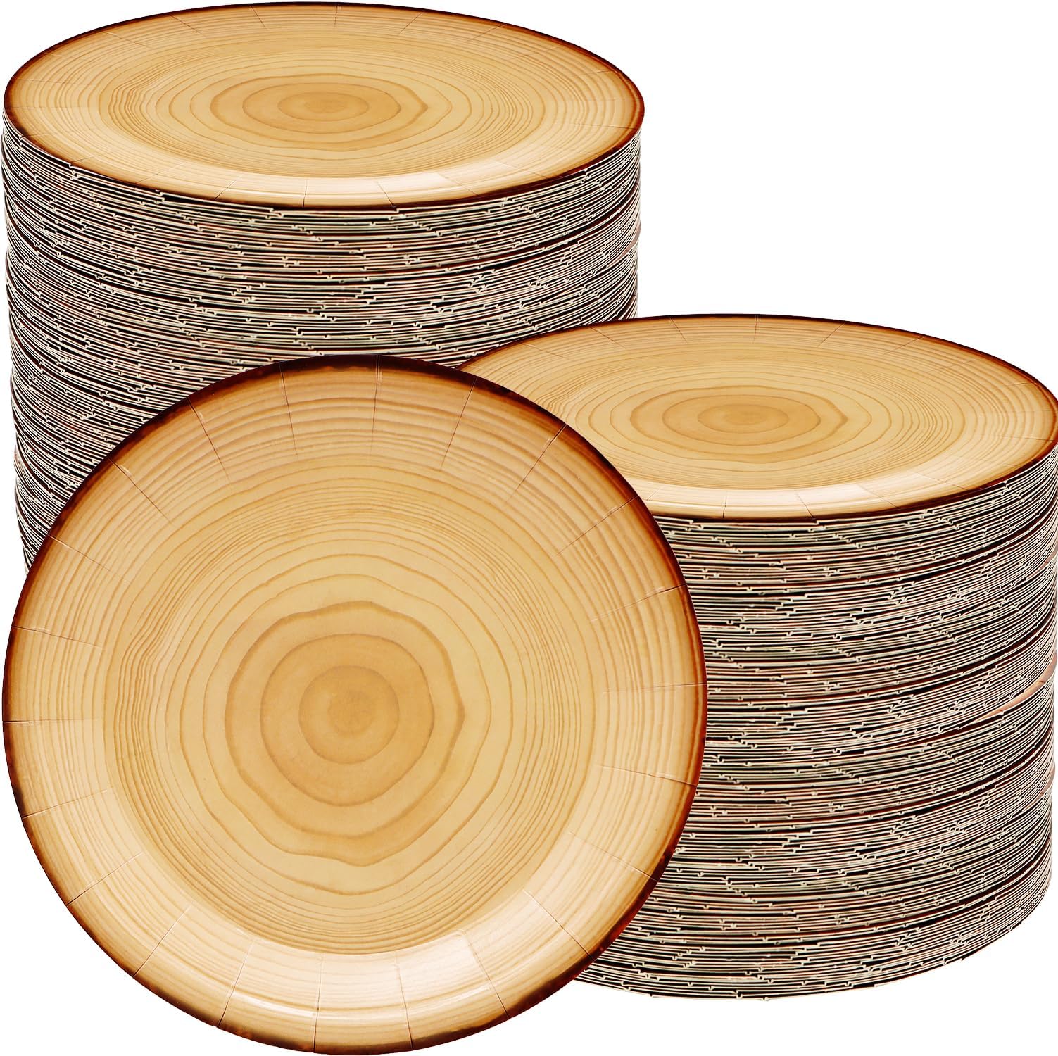 Amazon.com: Havercamp Wood-Design Paper Plates (24 Plates) Cut Timber ...