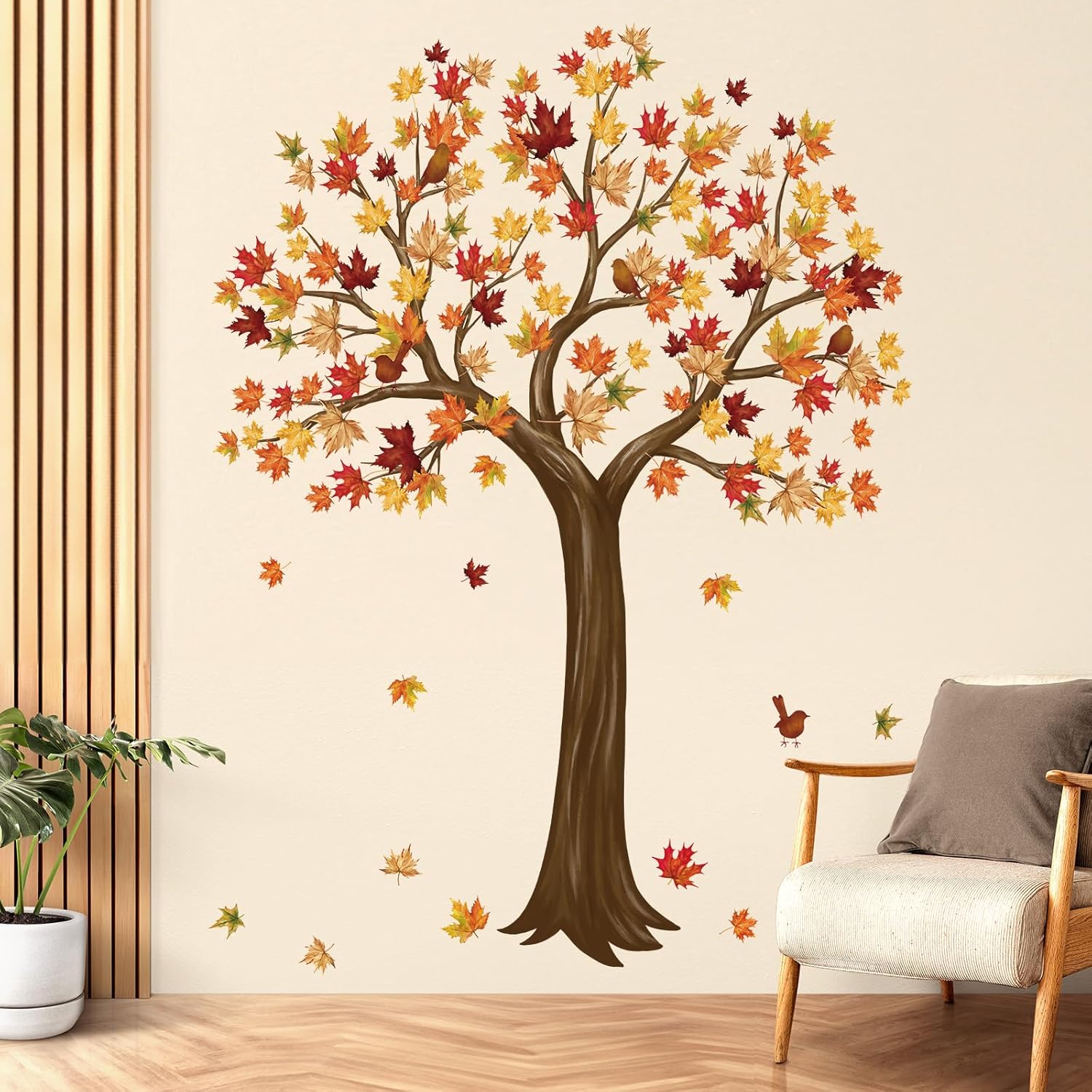 Amazon.com: wondever Fall Large Tree Wall Stickers Autumn Maple Leaves ...