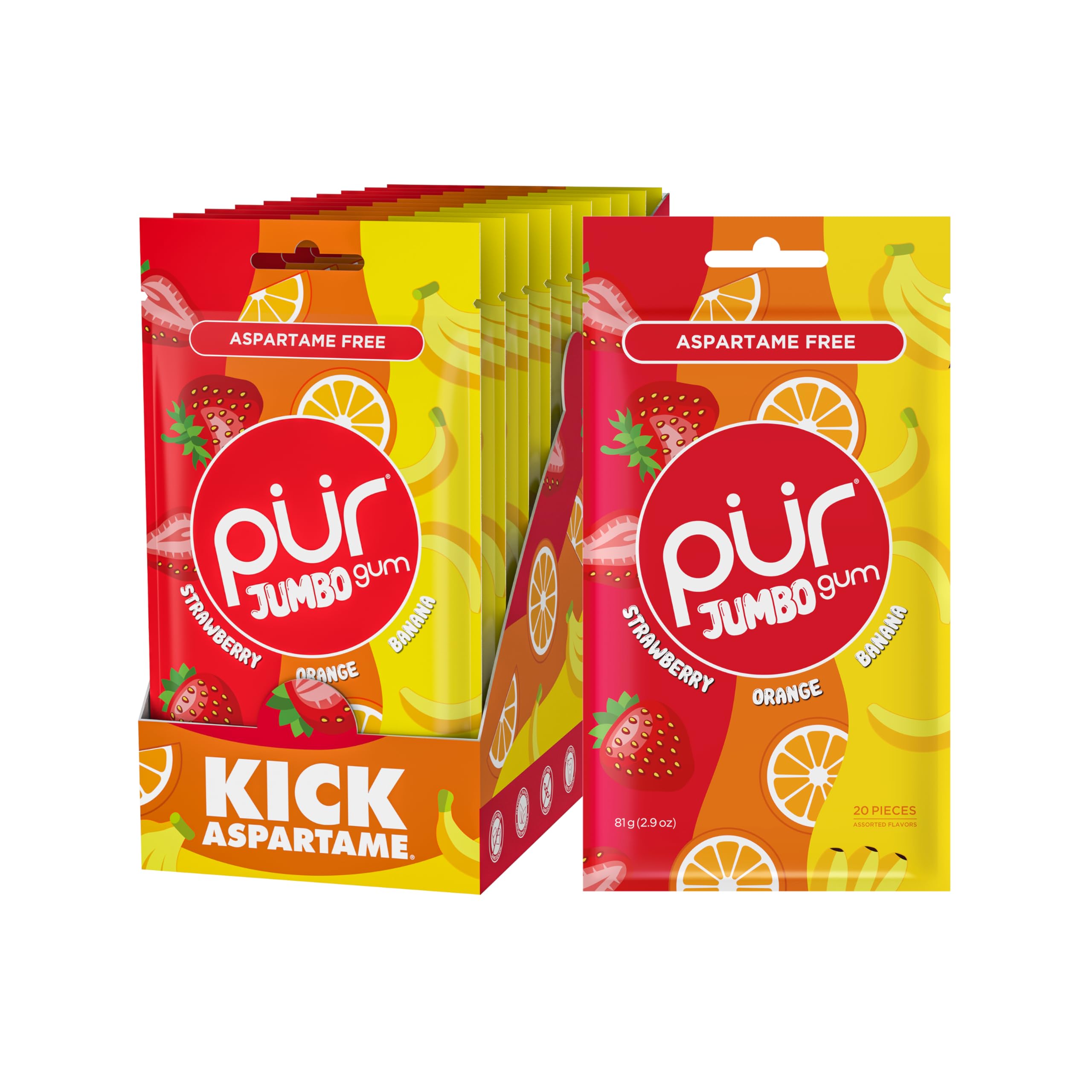 Snapklik.com : PUR Jumbo Gum Aspartame Free Chewing Gum 100% Xylitol ...