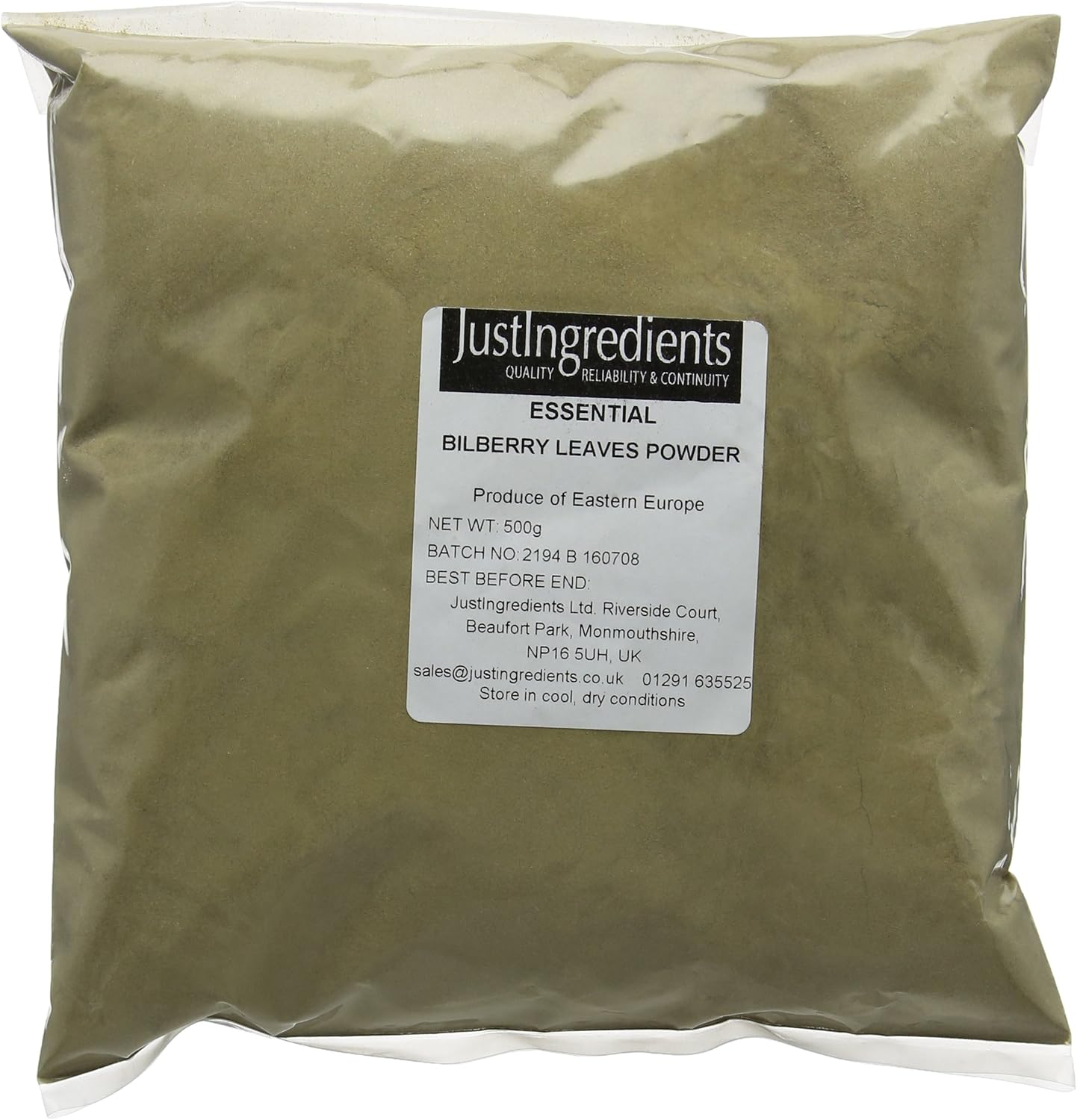 JustIngredients Essentials Bilberry Leaves Powder 500 g : Amazon.co.uk ...