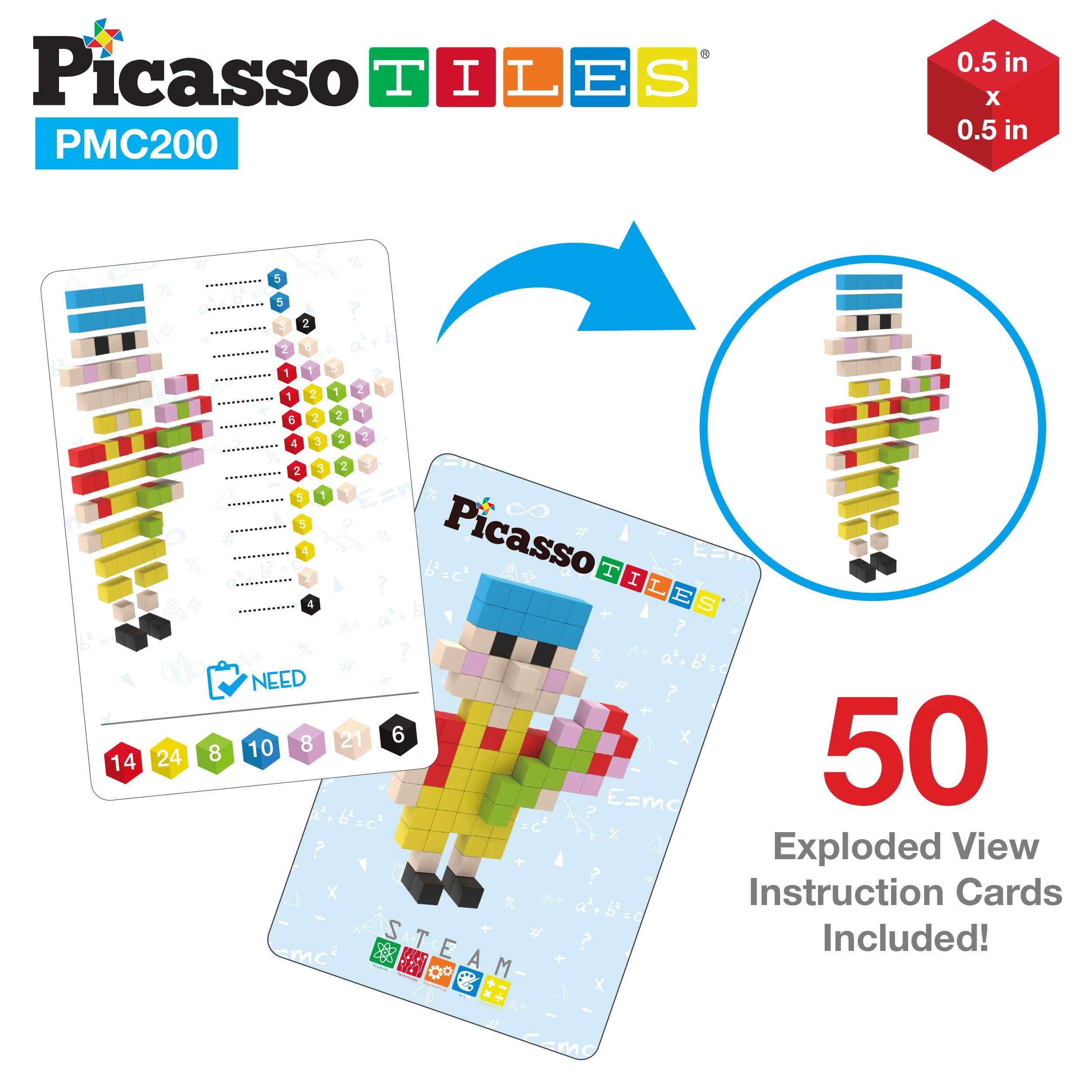 Snapklik.com : Picasso Cubes 0.5” Pixel Magnetic Puzzle Cube 200 Piece ...