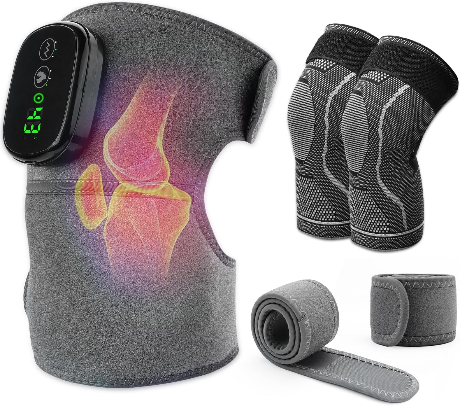 Amazon.com: Hotodeal Heating Knee Massager, Knee Shoulder Elbow 3-in-1 ...