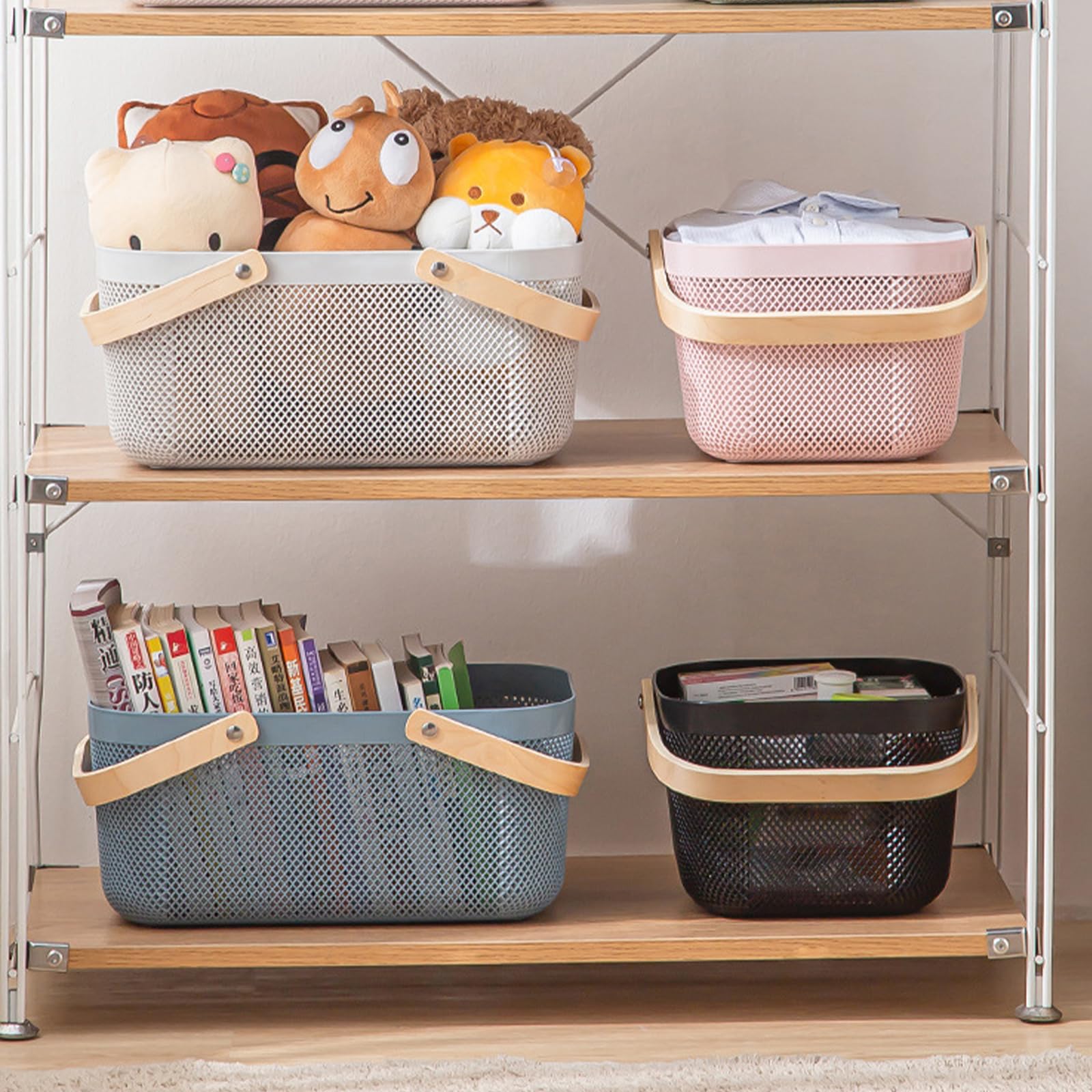 Snapklik.com : Nexboraque 2 Pack Plastic Picnic Baskets, Mesh Harvest ...