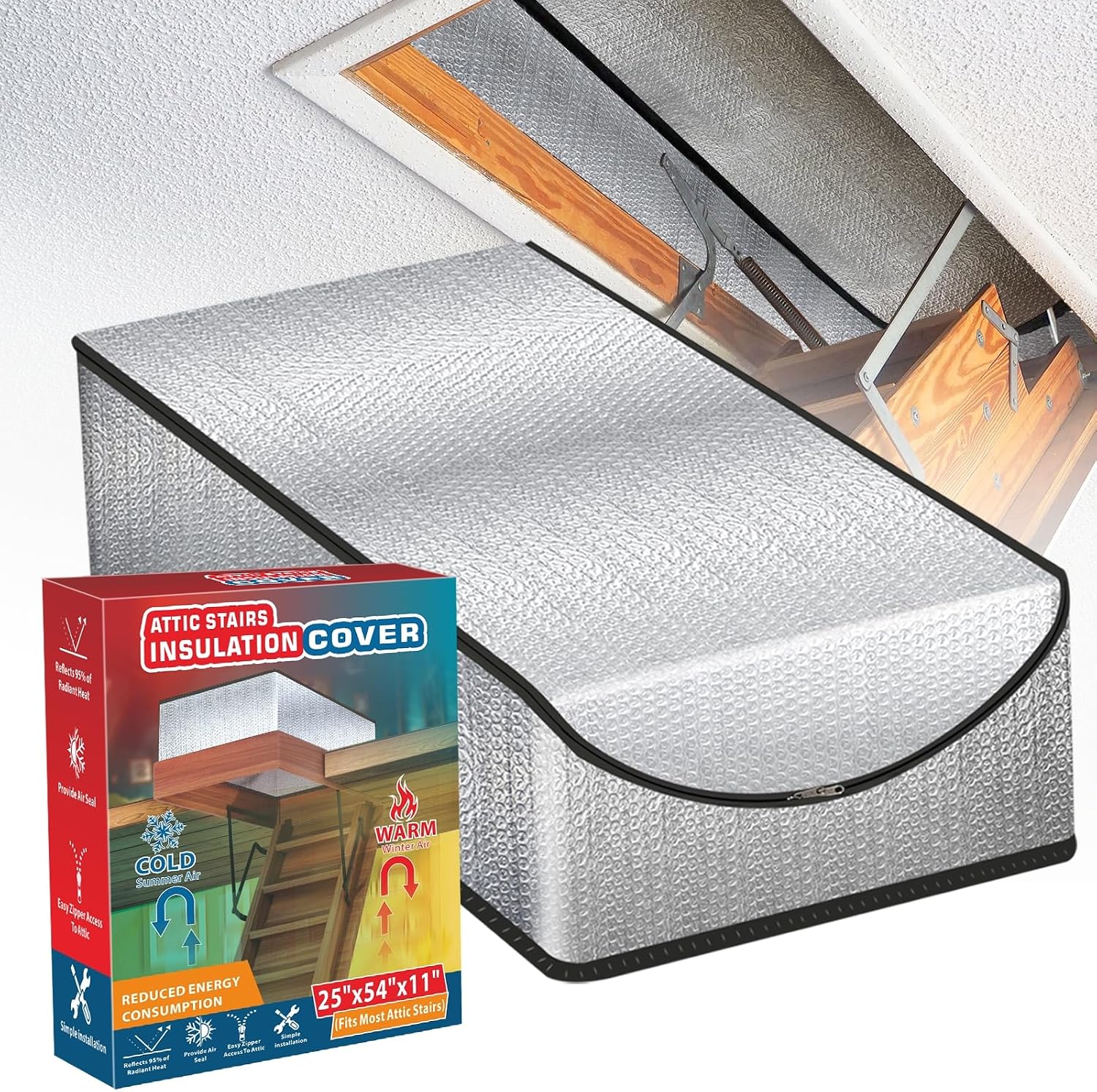 Attic Door Insulation Cover 25″x54″x11″, Attic Stairs Insulation Cover ...