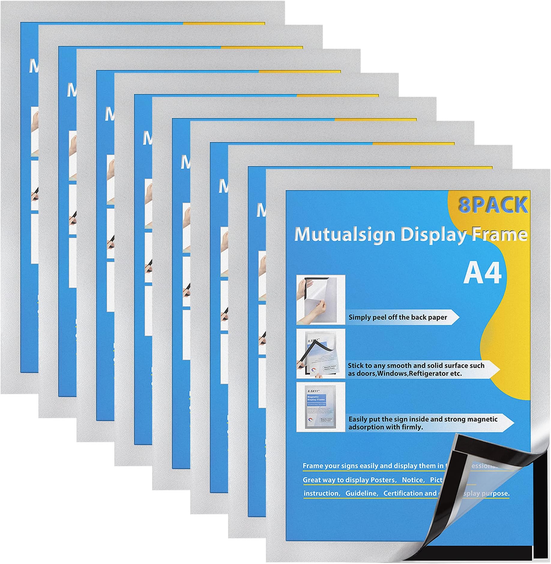 Mutualsign A4 Magnetic Frame Self Adhesive Display Frames Wall Window ...