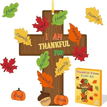 Amazon.com: Haooryx 28 Pack Fall Christian Cross Craft Kit Make Your ...