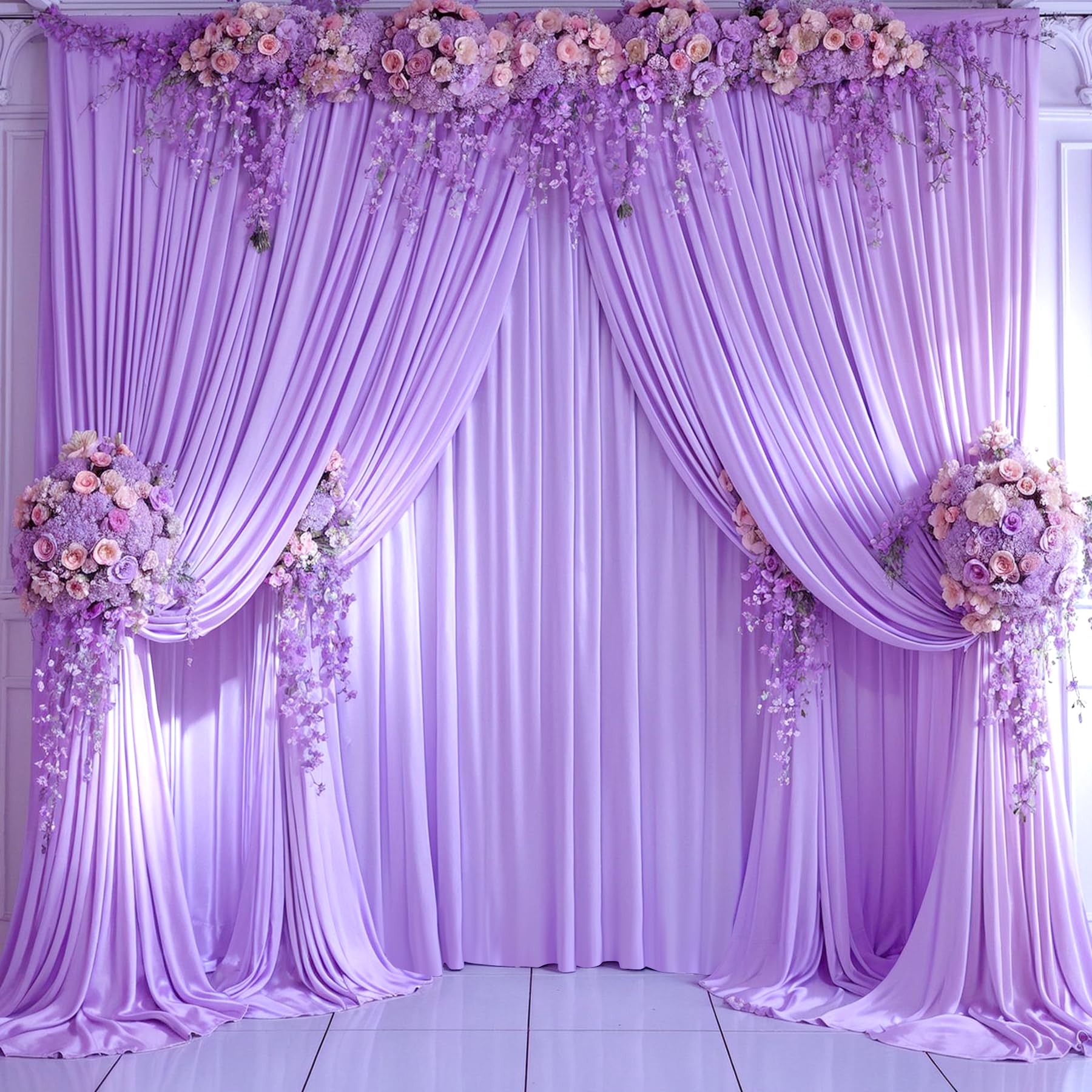 Purple Stage Curtains Background