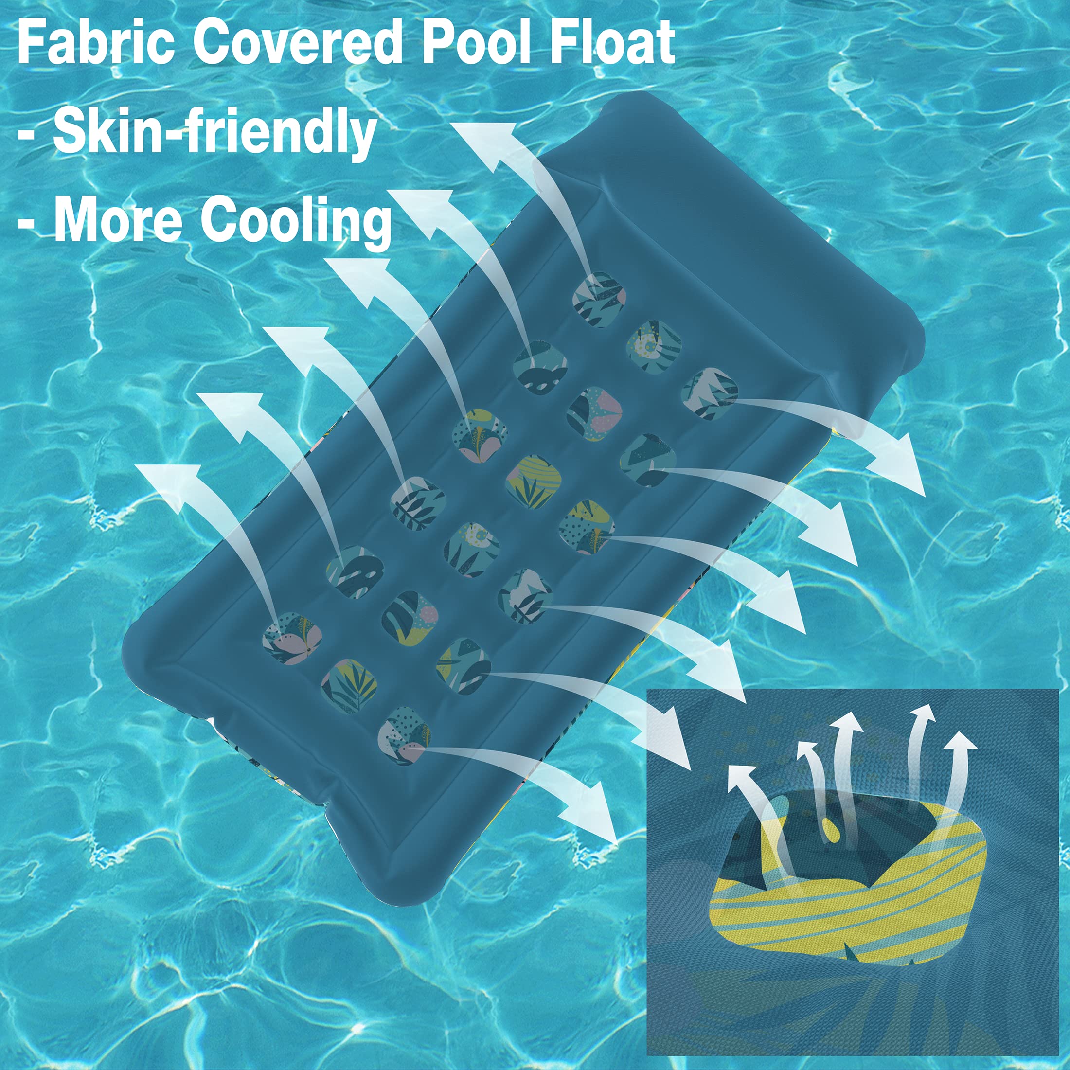 Snapklik.com : Oversized Pool Float Lounge Fabric-Covered 73" X 39 ...