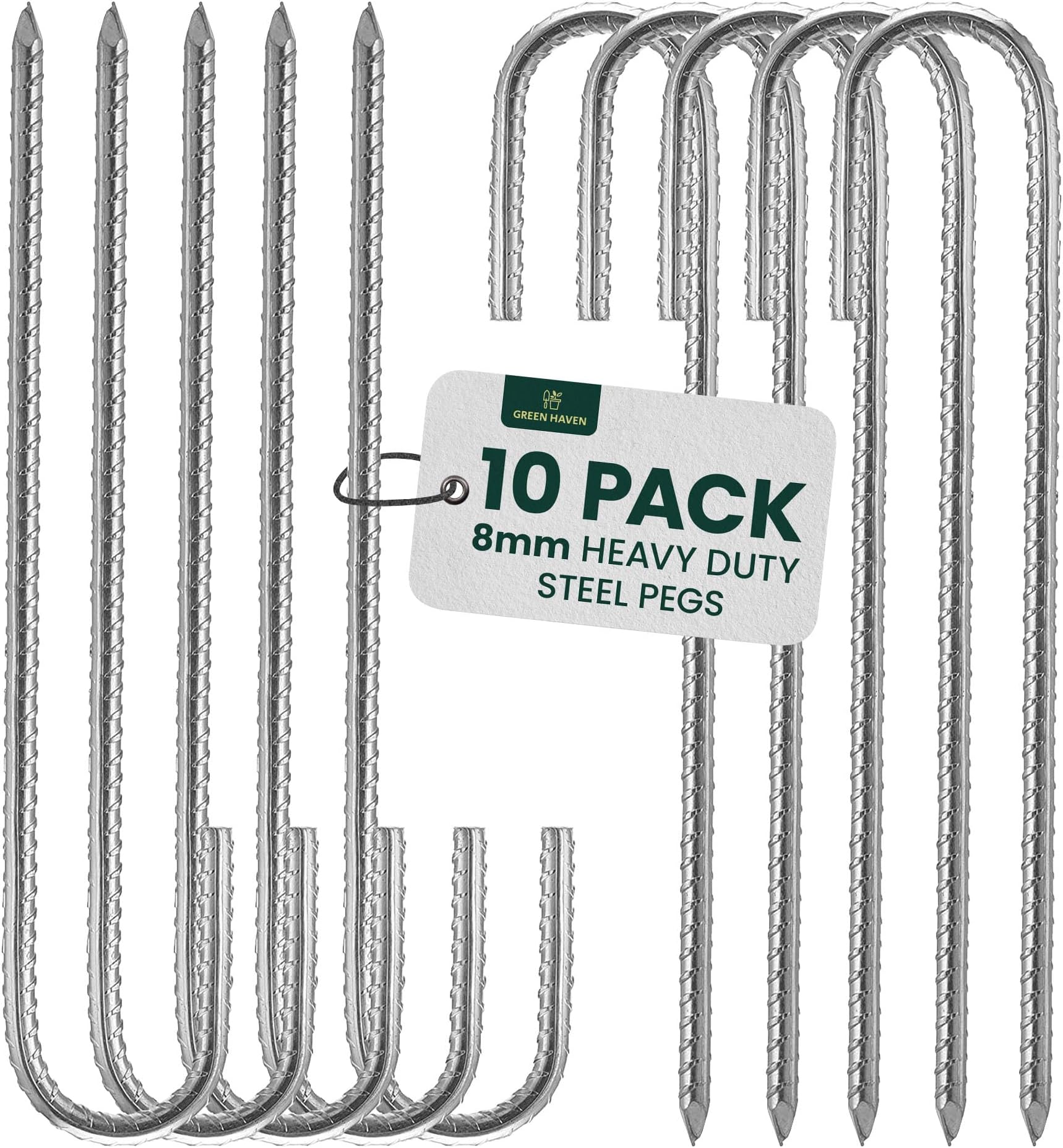 Tent Pegs Metal Heavy Duty: 8 Pack 12-Inch Steel Ground Pegs - Strong ...
