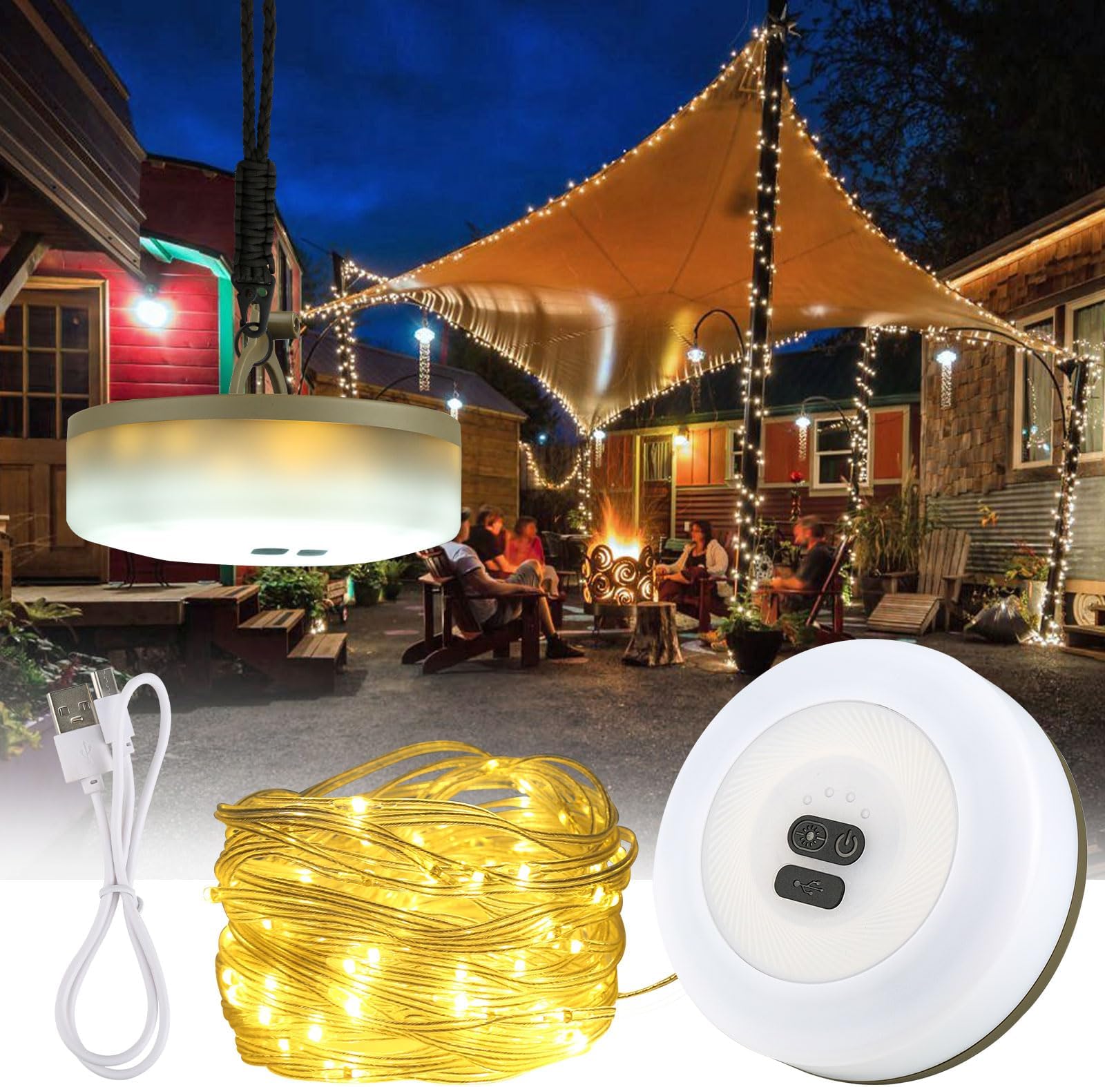 Outdoor Waterproof Portable Stowable String Light, 10M Retractable LED ...