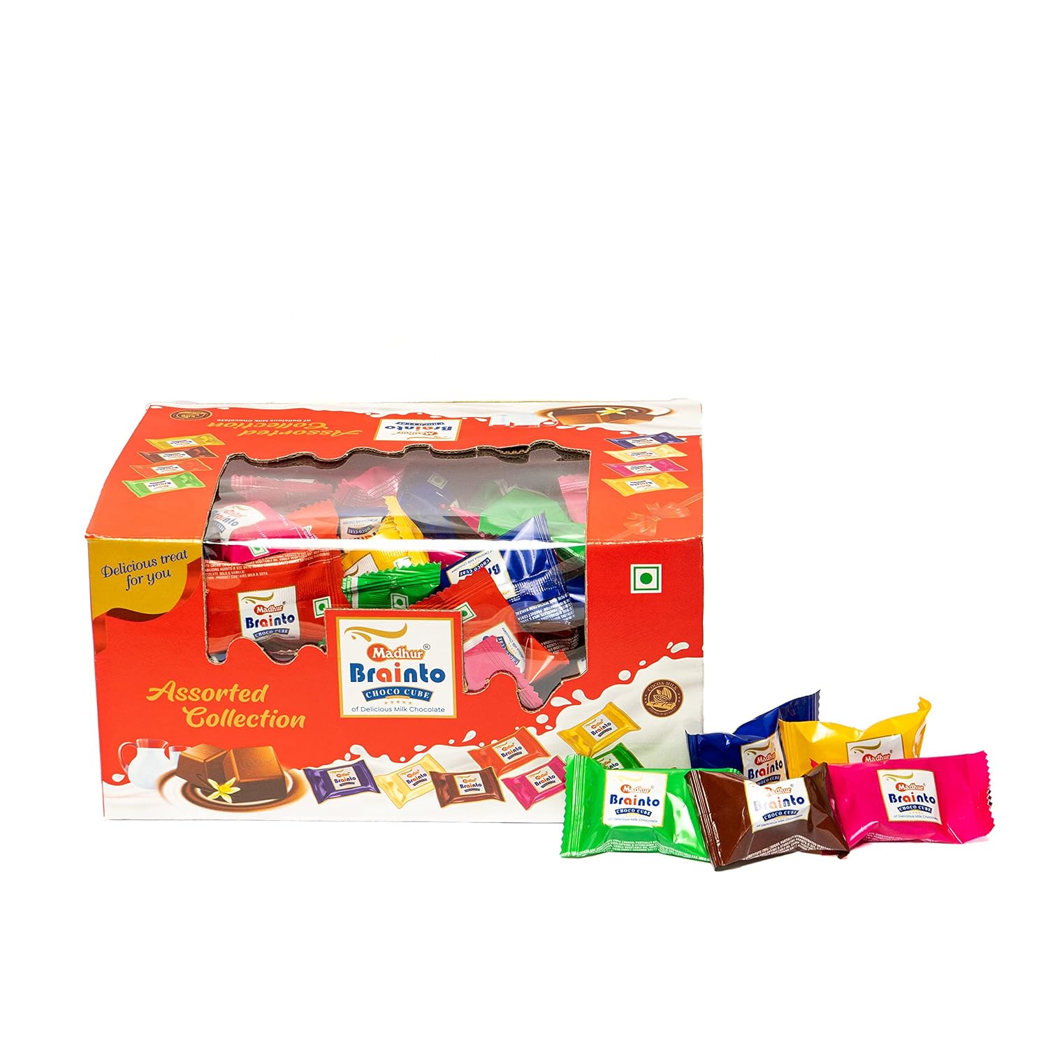 Madhur Milk Chocolate Brainto Bar Candy |125 Pcs in 1 Box | Milk bar ...