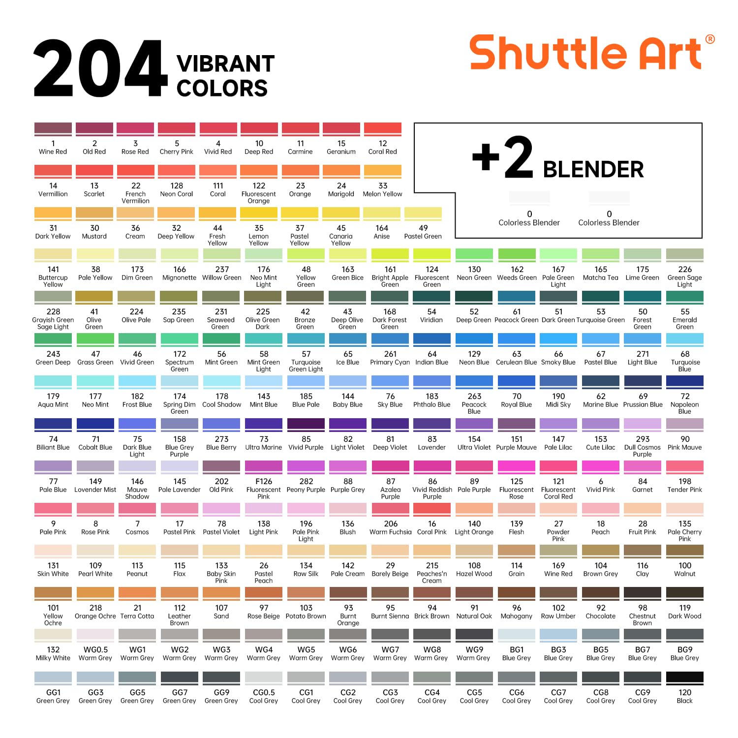 Shuttle Art 205 Colors Du...B083HY2PFP | Encarguelo.com.ec