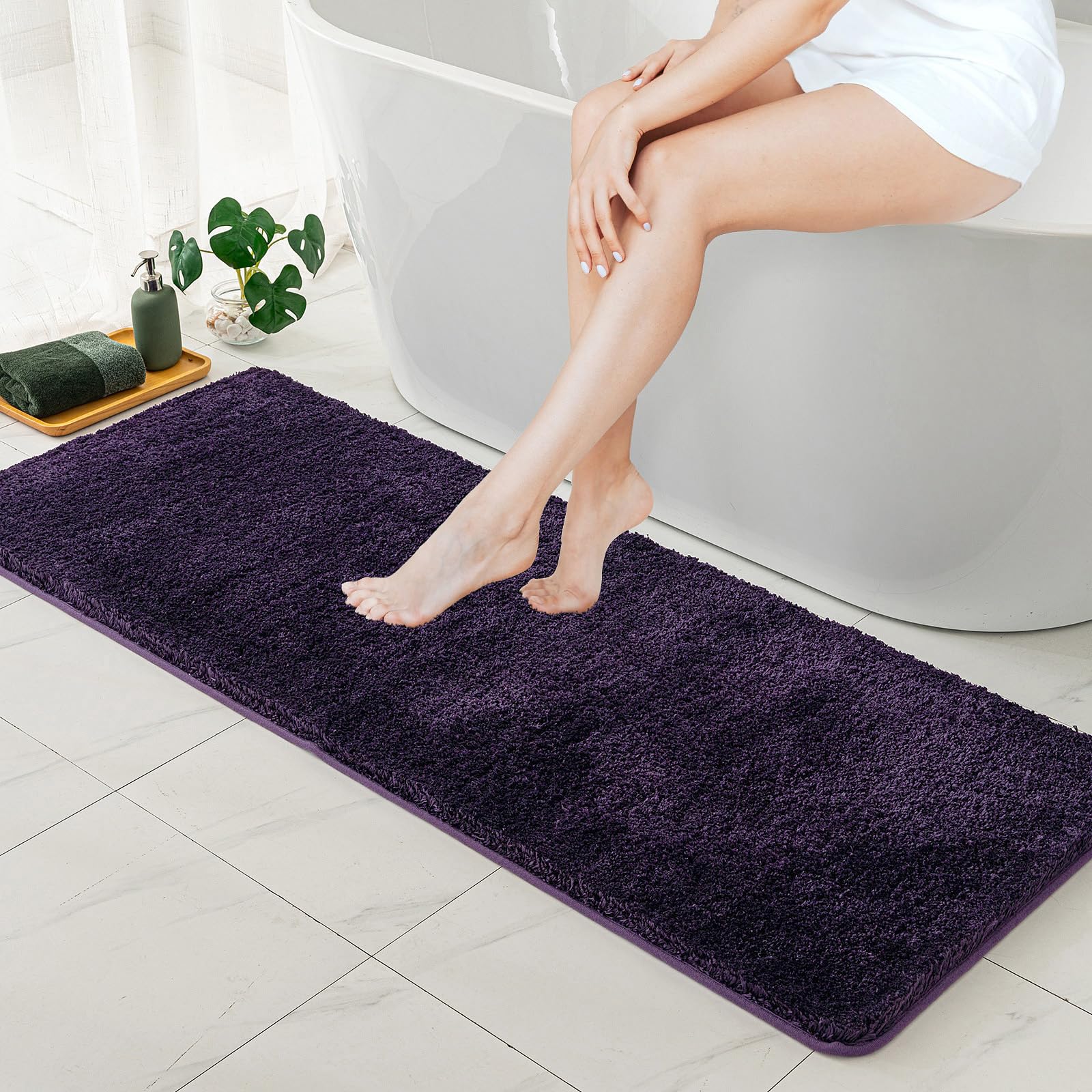 Amazon.com: MIULEE Thick Bathroom Runner Rug - Long Absorbent Bath Mat ...