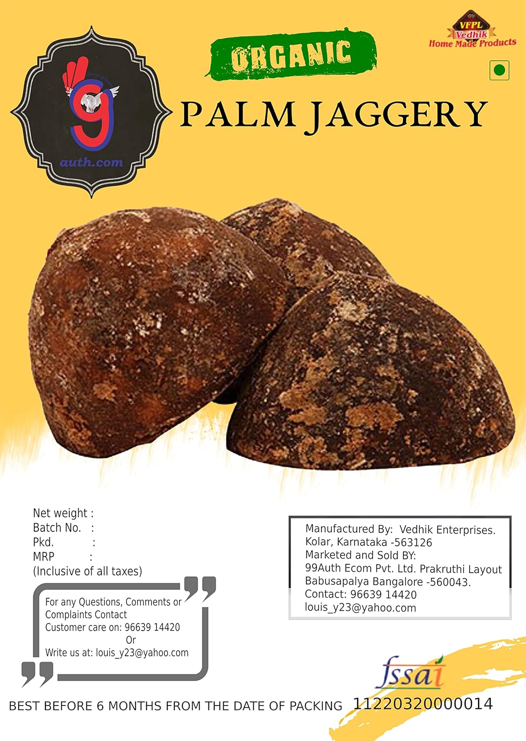 99Auth 100g Original No Chemical Natural Palm Karupatti (100 g ...