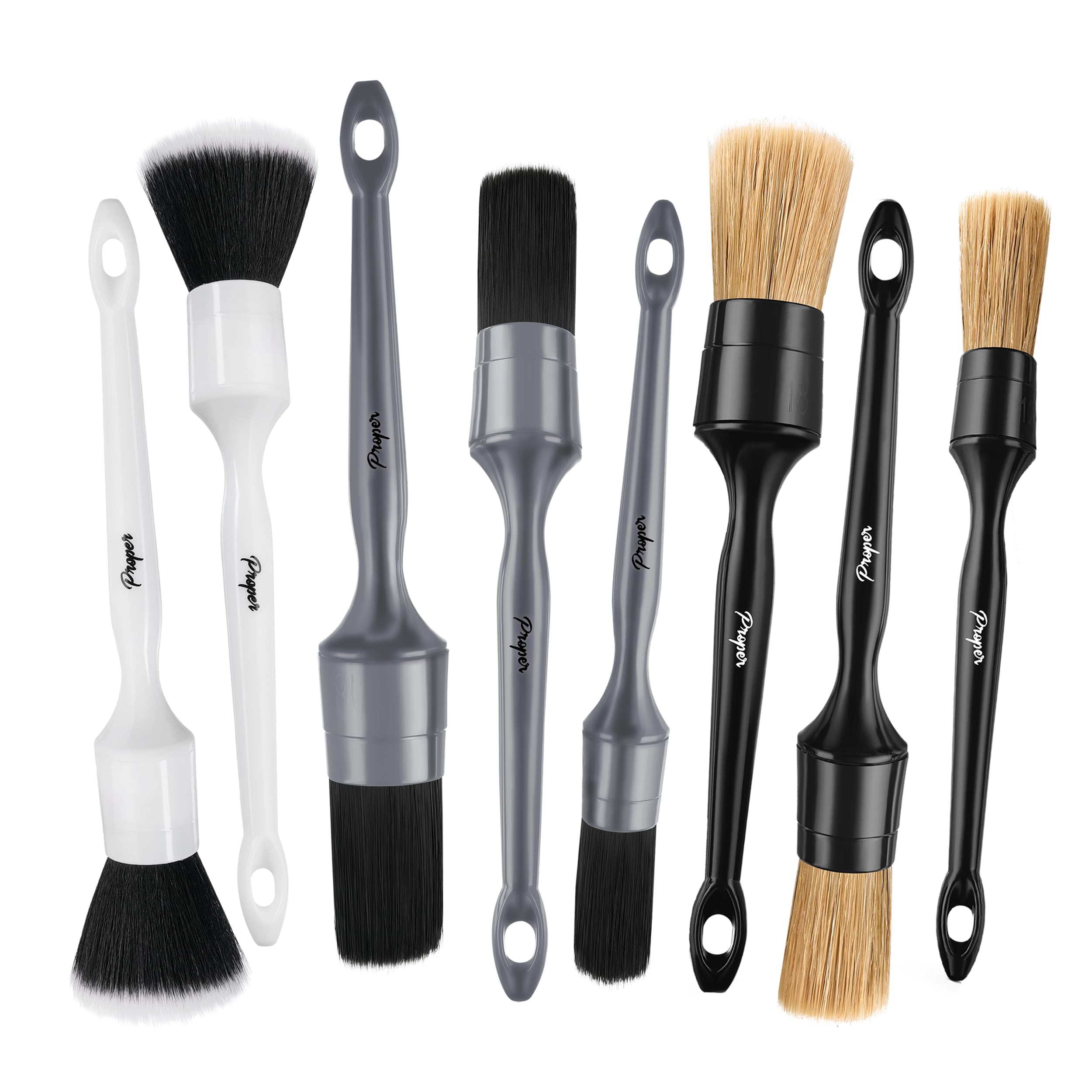 Amazon.com: 8 Pack Detailing Brush Set Bundle (3 Natural Boars Hair ...