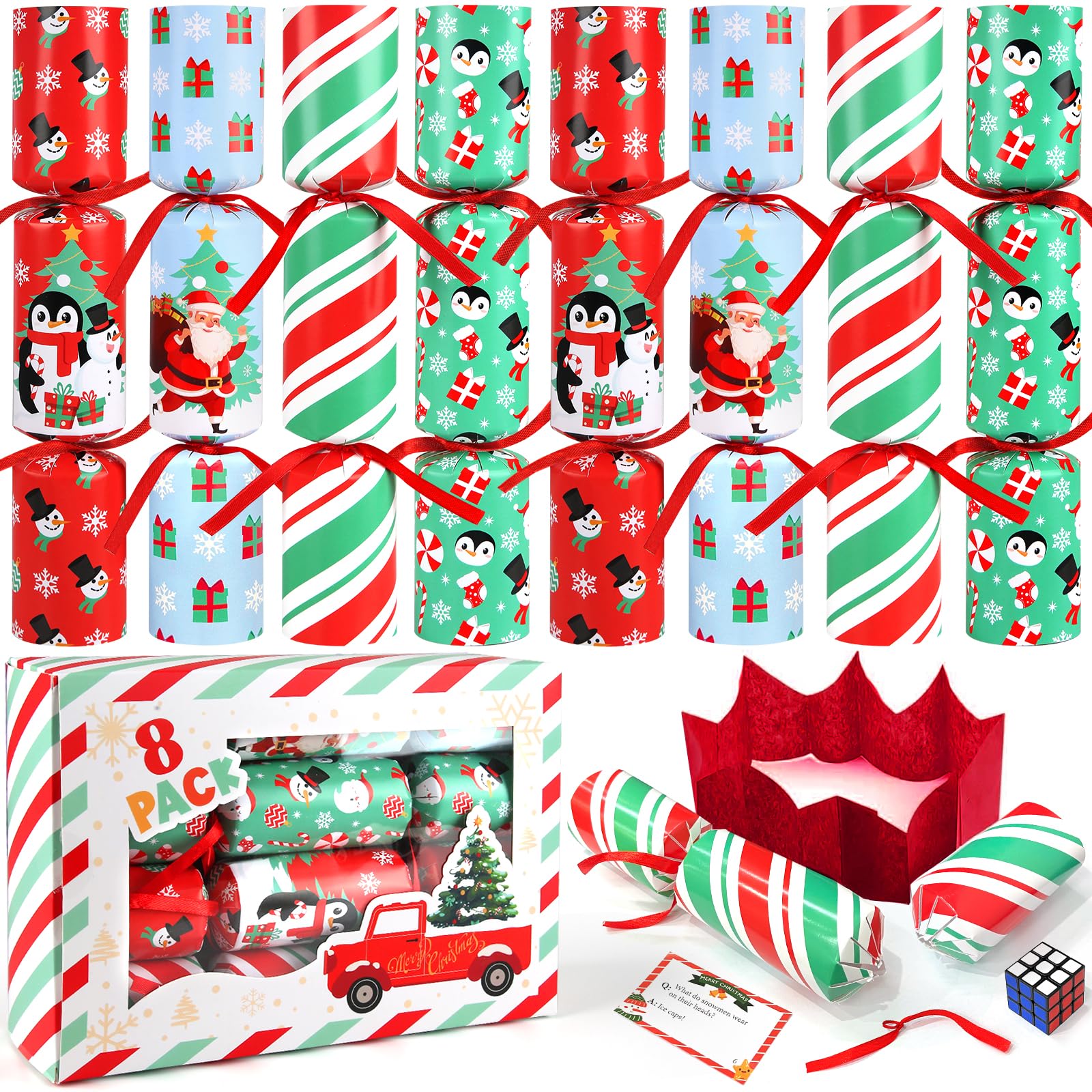 Amazon.com: 8 Pack Christmas No Snap Party Table Favor Christmas ...