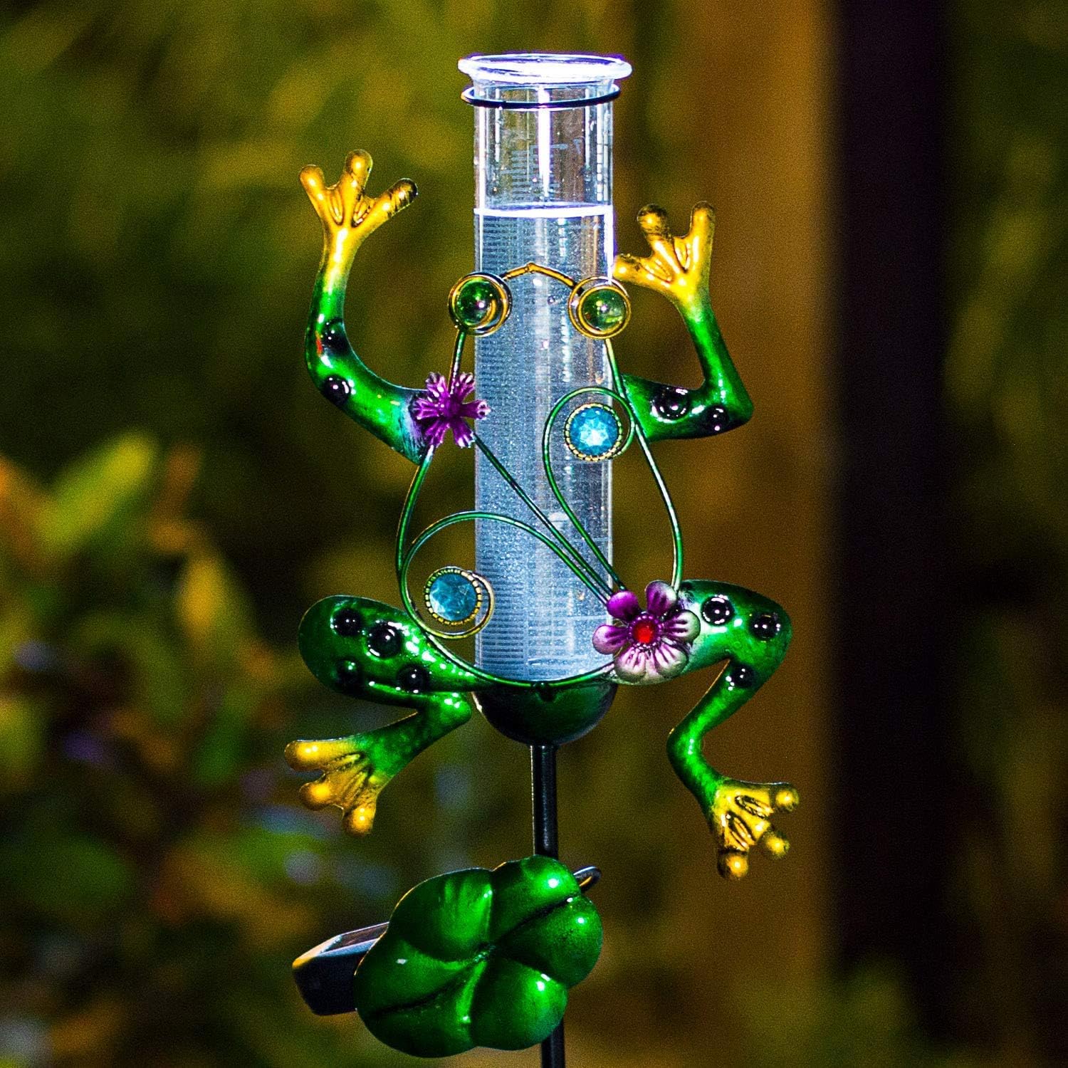 Amazon.com : The Bridge Collection Resin Frog in Rain Coat Rain Gauge ...