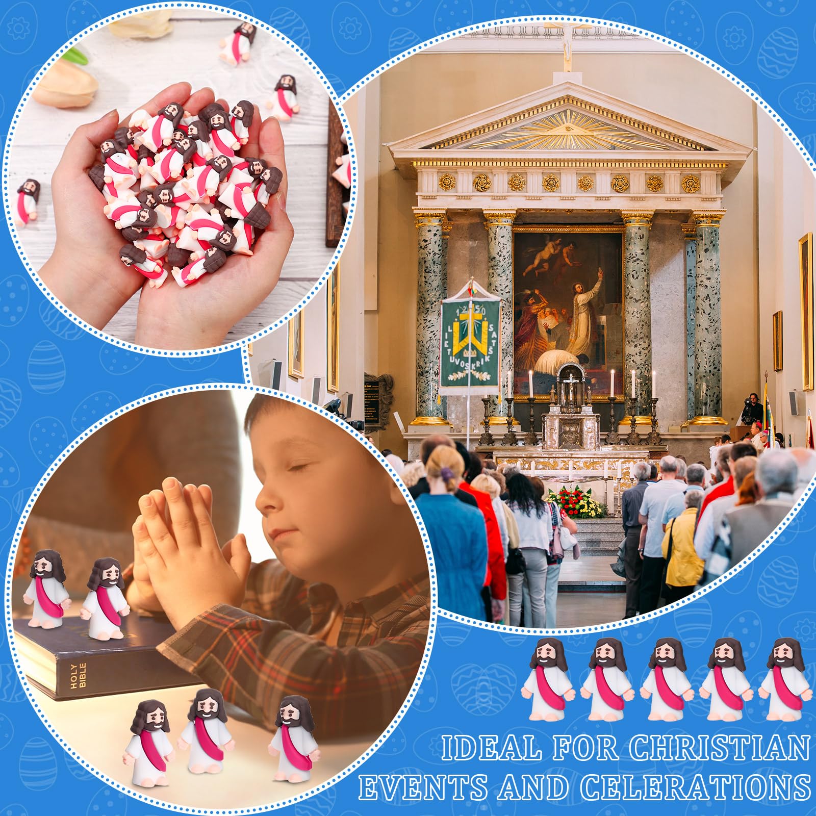 Snapklik.com : Barydat 100 Pcs Little Jesus Figures Easter Mini Jesus ...