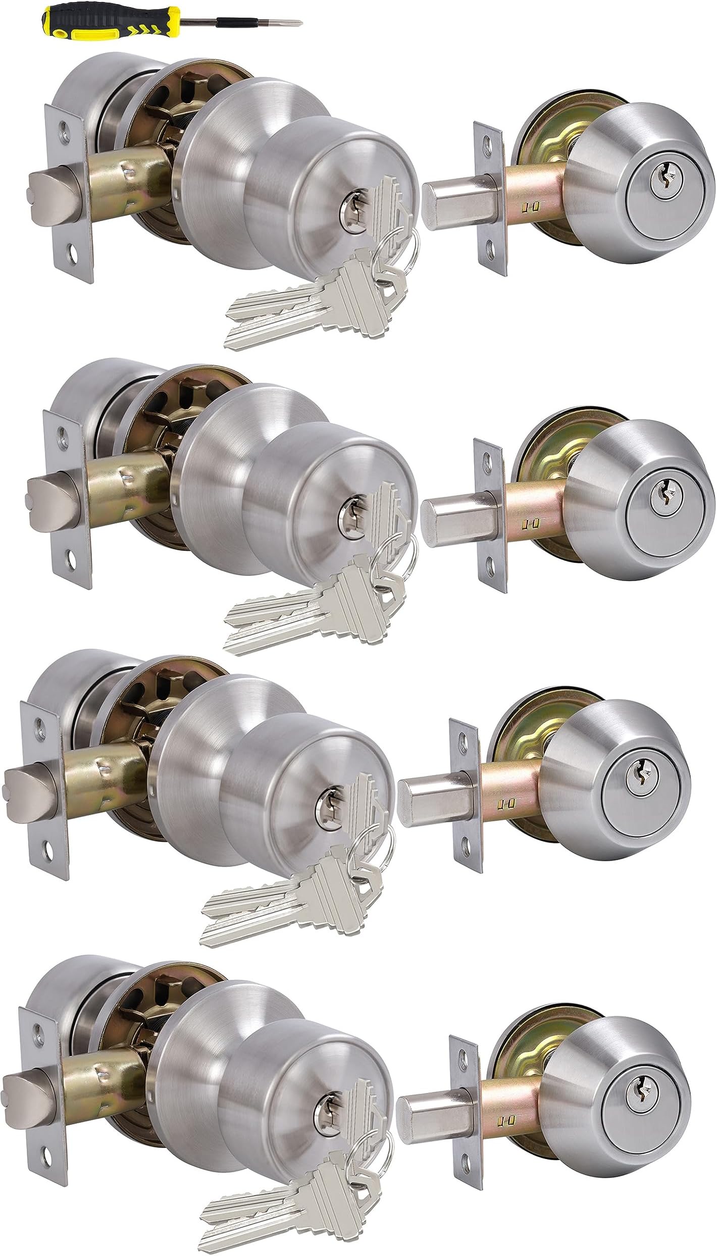 Exterior Door Knobs Exterior Door Lock Set with Deadbolt, Single ...
