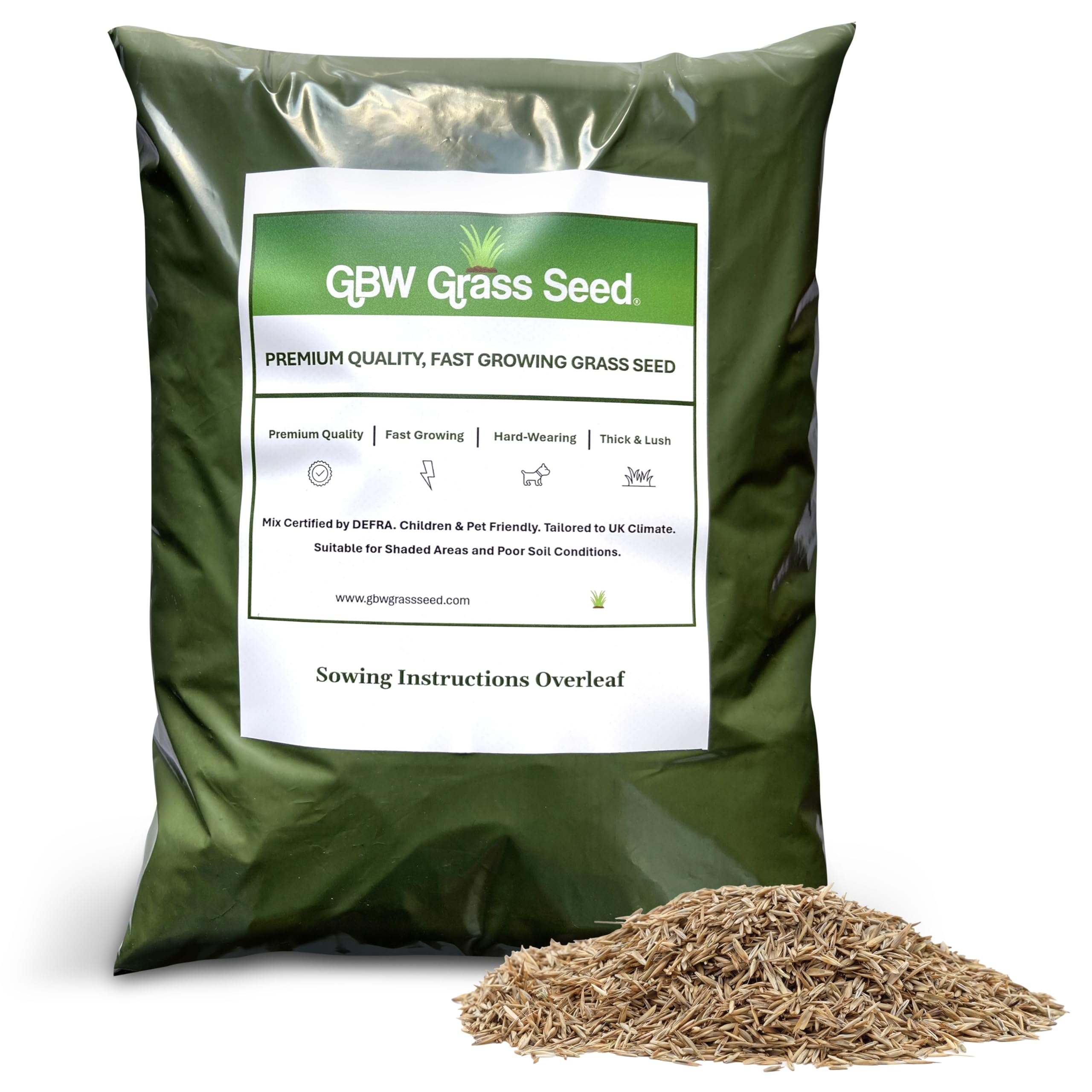 GBW Grass Seed 1kg - Covers up to 60 m2 (645 ft2) - Premium Quality ...