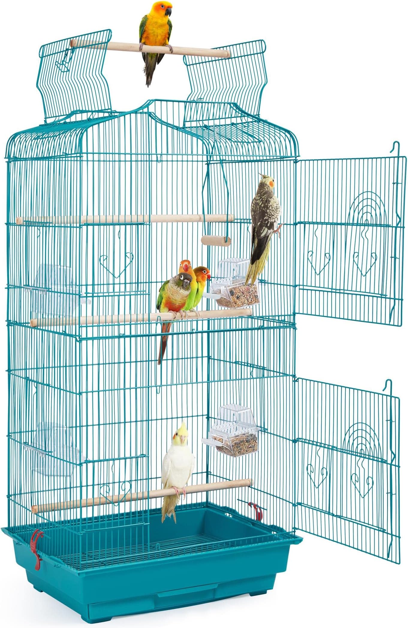 Yaheetech Open Top Parrot Cage Bird Cage for Budgie Canary Cockatiel ...