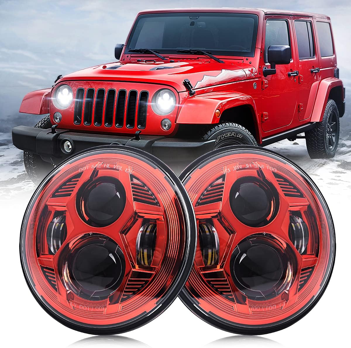 Amazon.com: UNI-SHINE 2pcs Projector 7 Inch LED Headlights Hi/Lo Beam ...