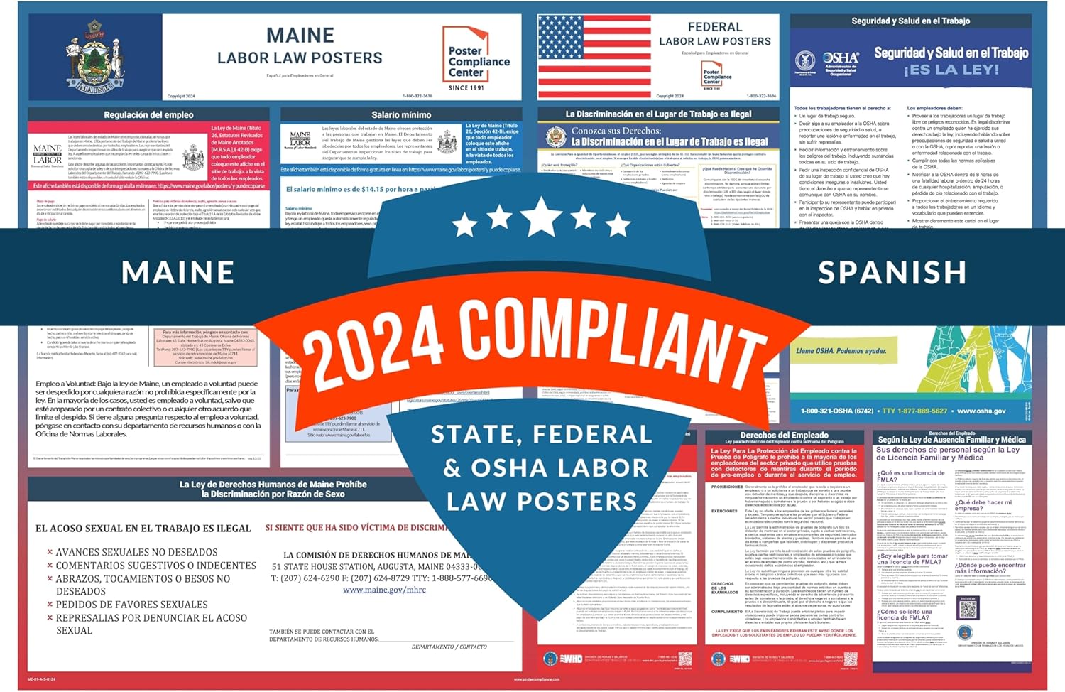 Amazon.com: Labor Law Posters 2024 - Maine Labor Law Poster State ...