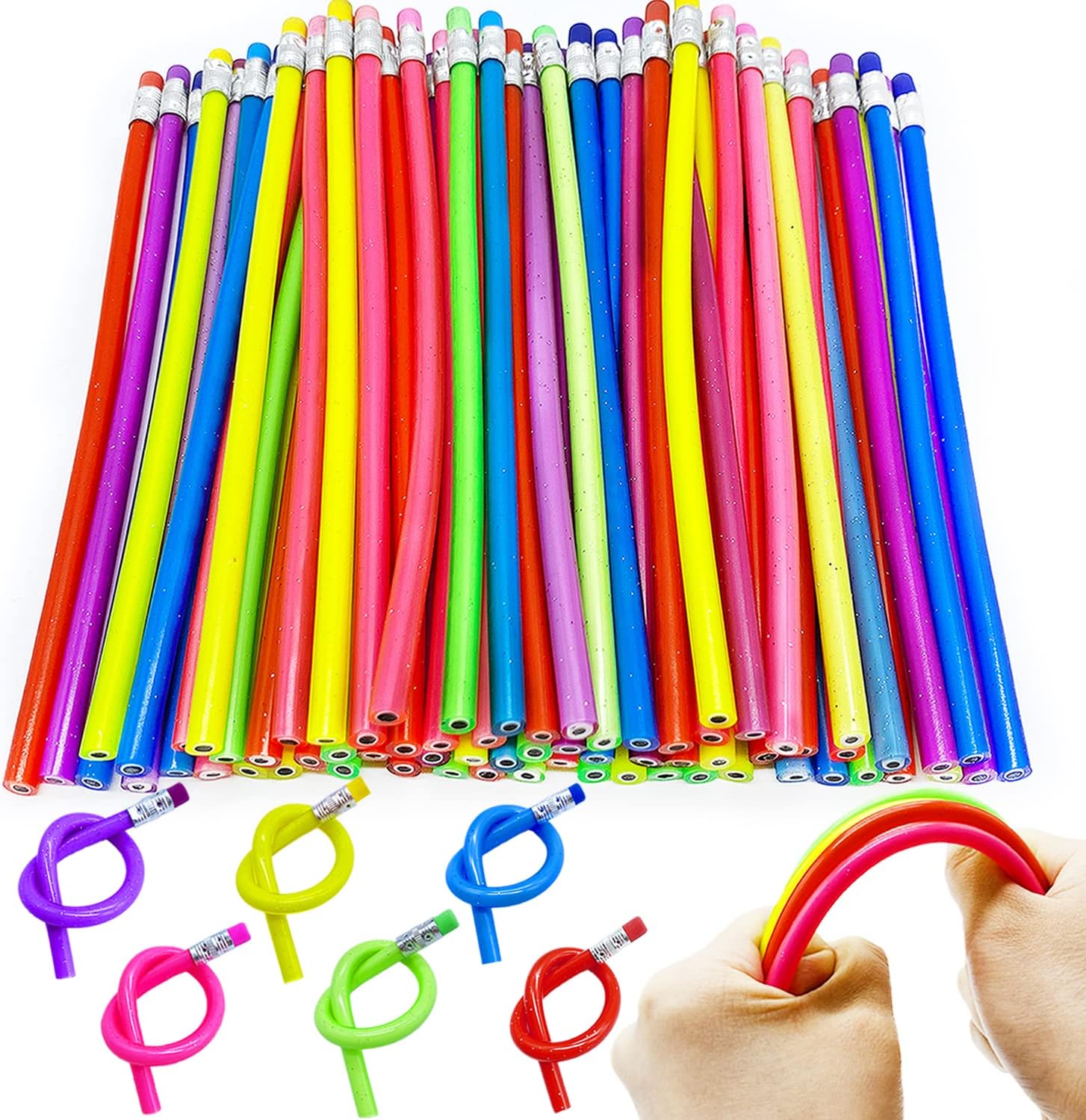 Amazon.com : Guuozzli 48 Pieces Flexible Soft Pencil,Magic Bendable ...
