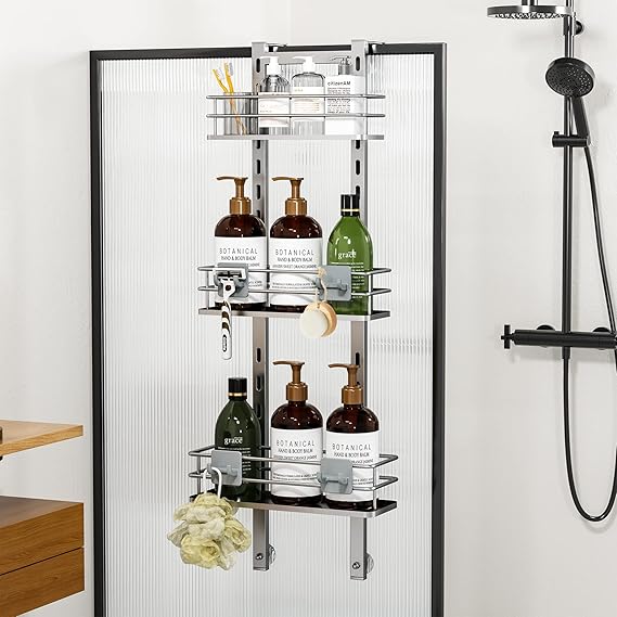 Amazon.com: Orimade Adjustable Hanging Over the Shower Door Caddy with ...