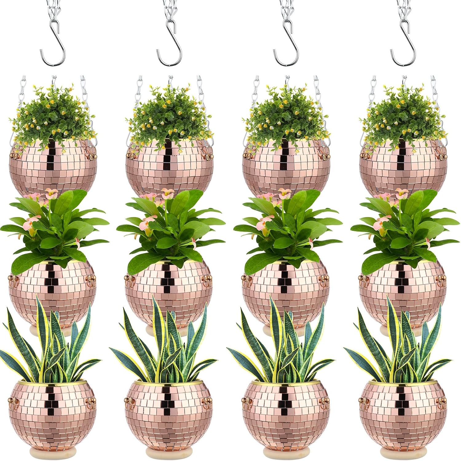 Amazon.com: Remerry 12 Pcs 4 Inch Disco Ball Planter Mirror Ball Boho ...