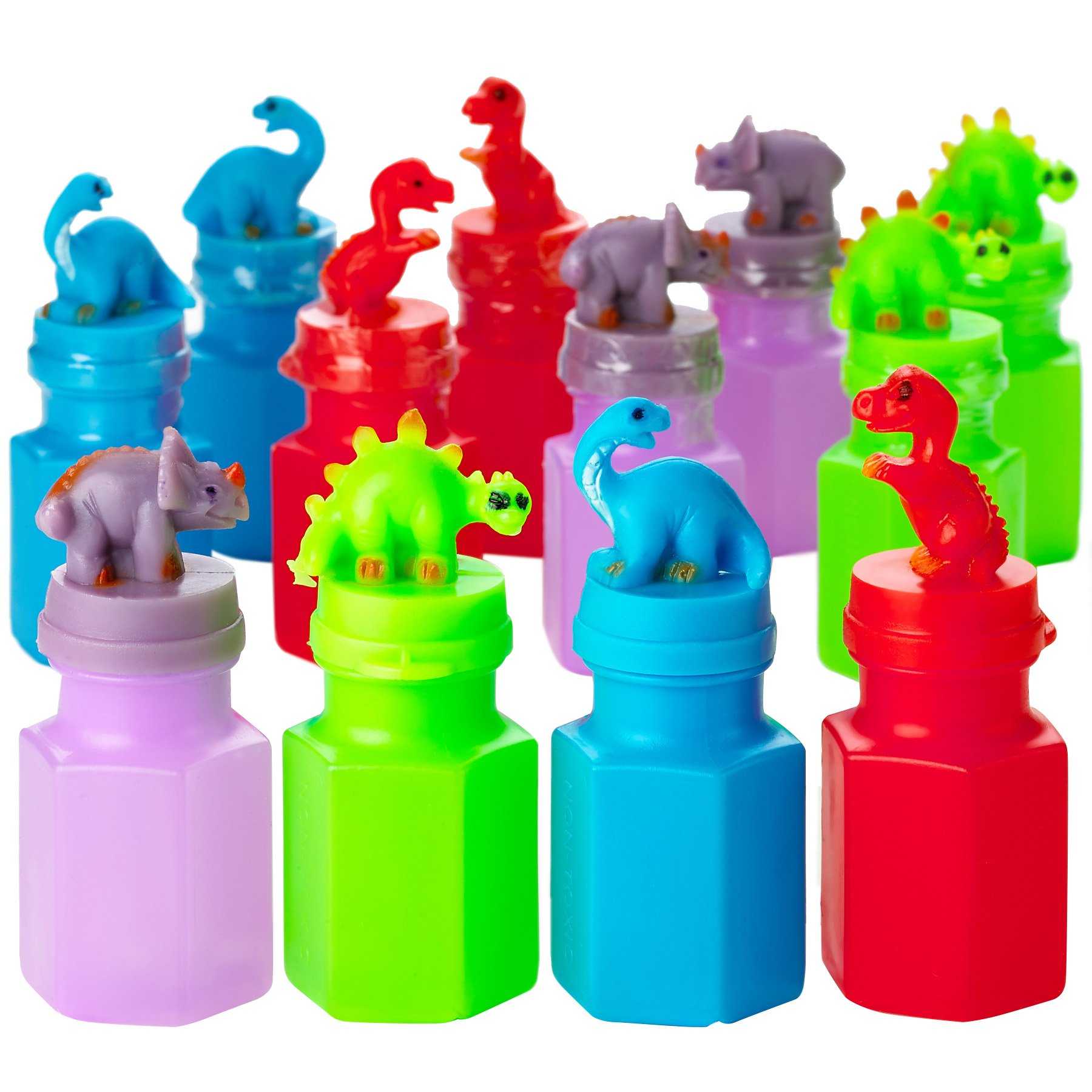 Amazon.com: Playbees Dinosaur Bubbles Bottles Assorted Dinosaur Party ...