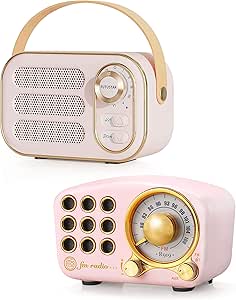 Amazon.com: Greadio Retro Bluetooth Speaker, Vintage Radio FM Radio ...