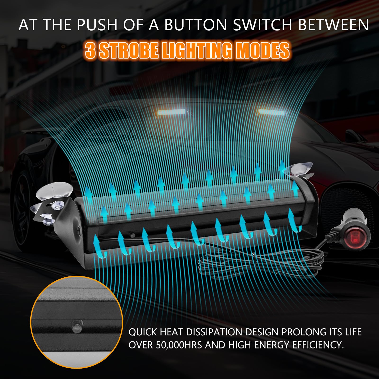 Snapklik.com : NWpangu LED Car Warning Light Windshield Emergency ...