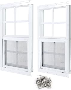2 Pack 12X18" Shed Window White Flush Mount Household Windows with ...