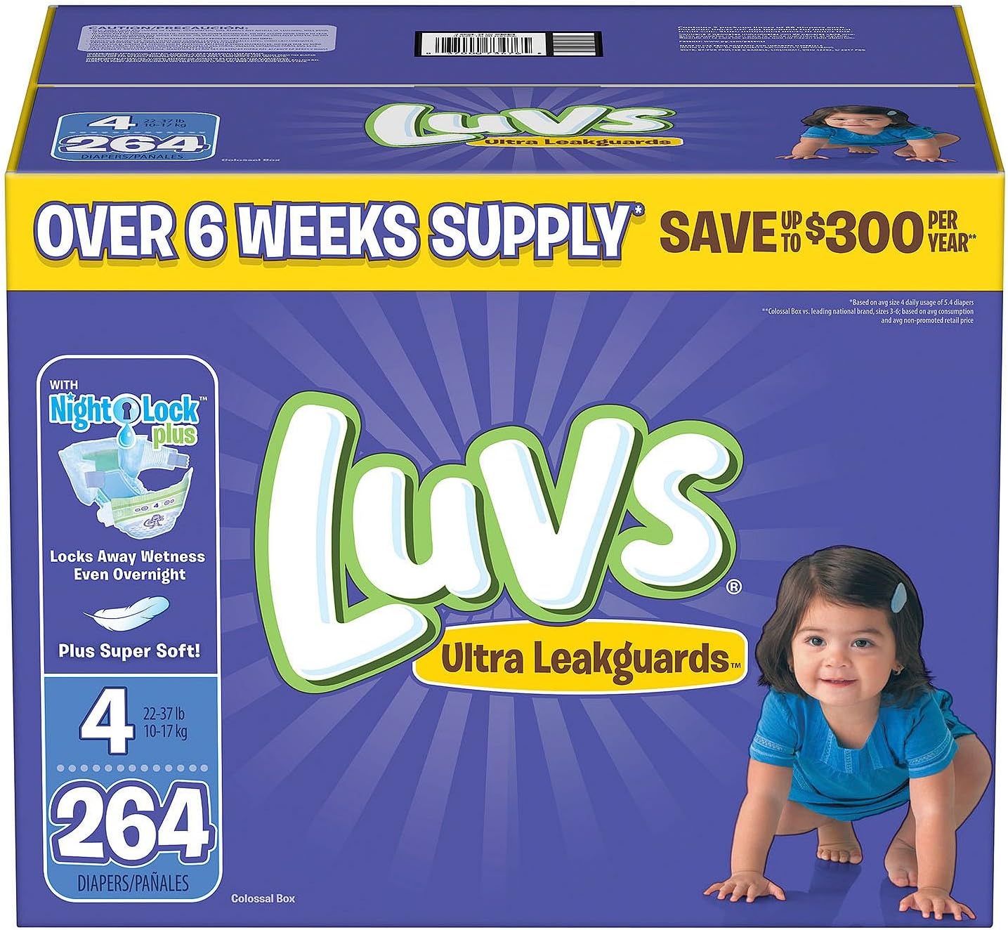 Branded Luvs Ultra Leakguards Diapers - Diaper Size Size 4 - 264 Ct ...