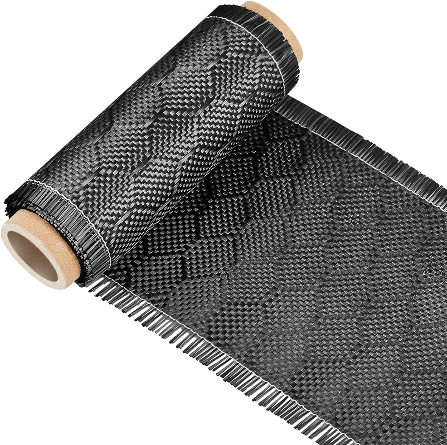VitalCozy 1 Roll Bee Hive Carbon Fiber Fabric 4 Inch x 5 Feet Black Cloth 2 Twill Weave 3k/ 220g ...