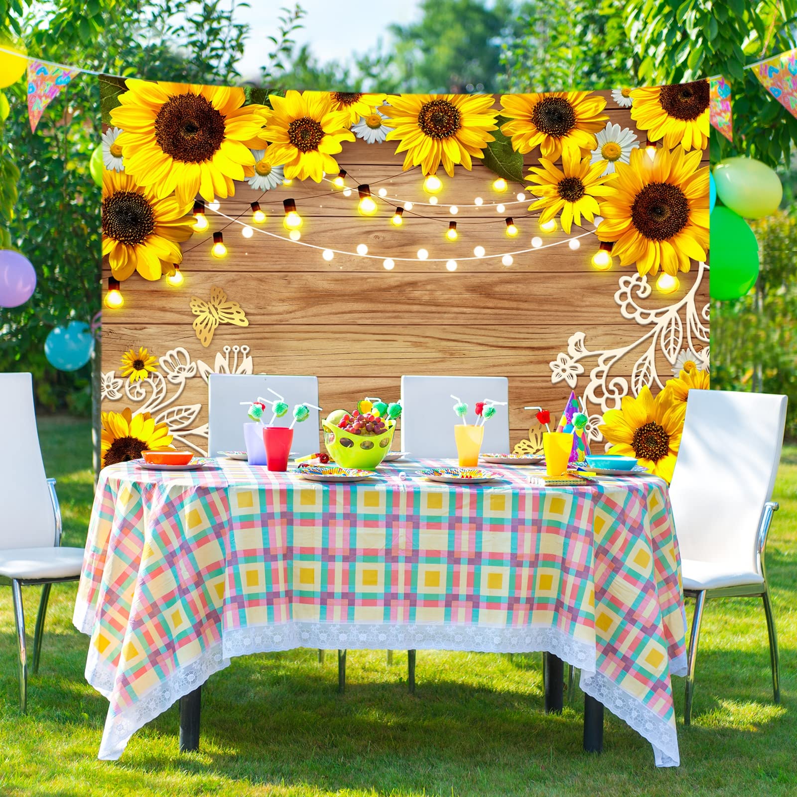Wide Leg Work Pants Rustic Sunflower Photography Backdrop - 7x5ft ...